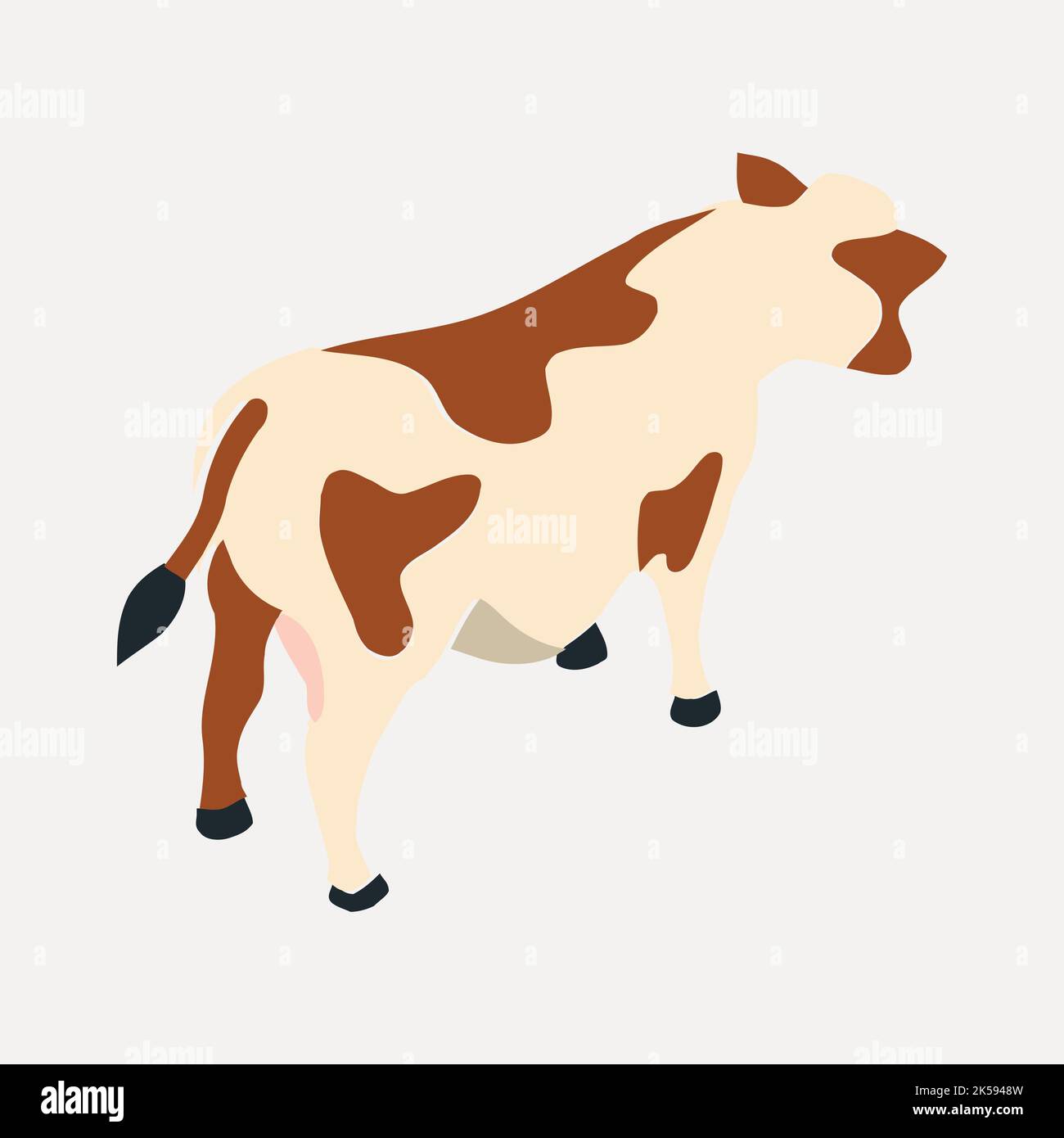 Cow clipart, farm animal illustration vector Stock Vector Image & Art ...