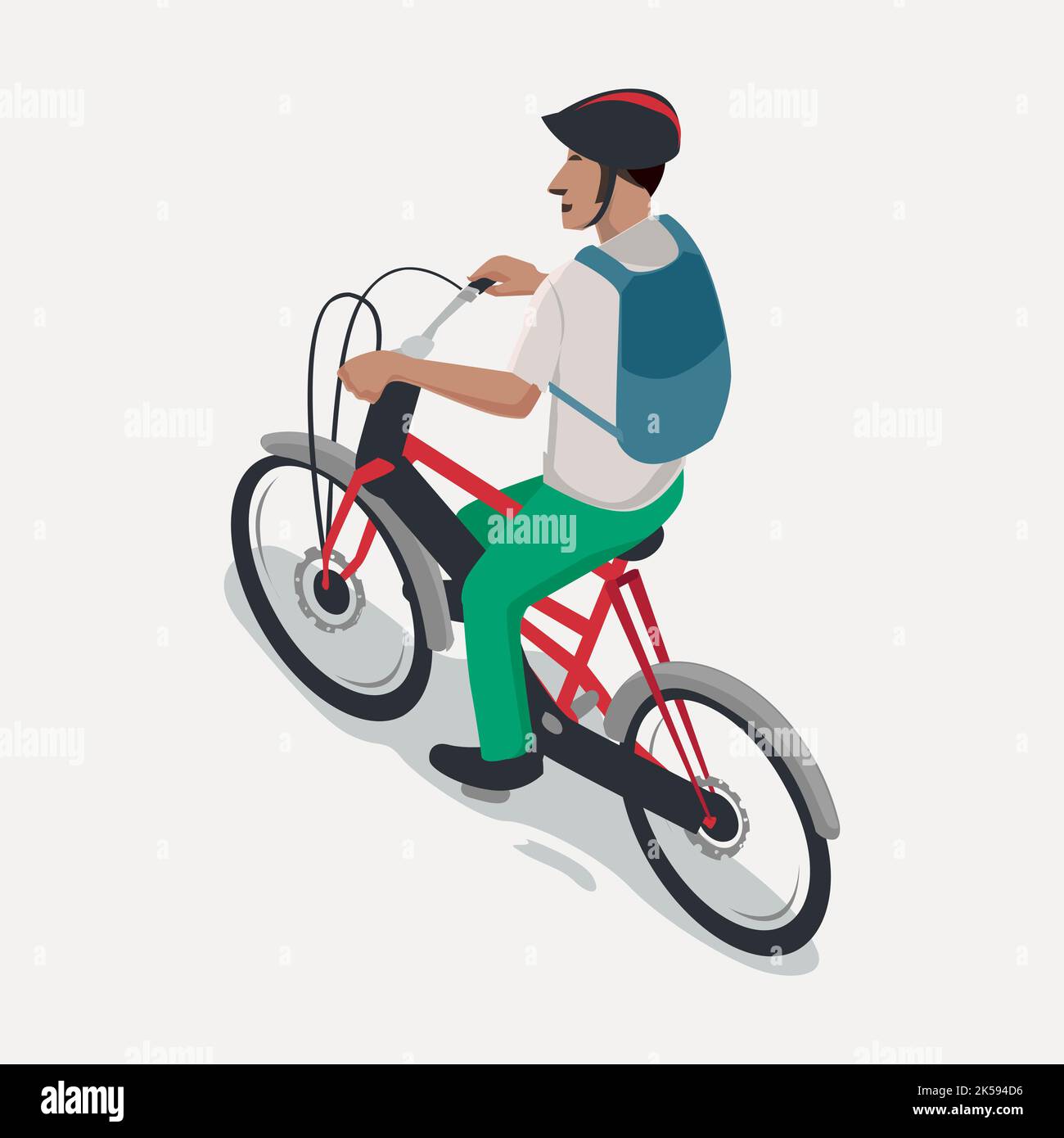 Man riding bicycle clipart, lifestyle illustration vector Stock Vector ...