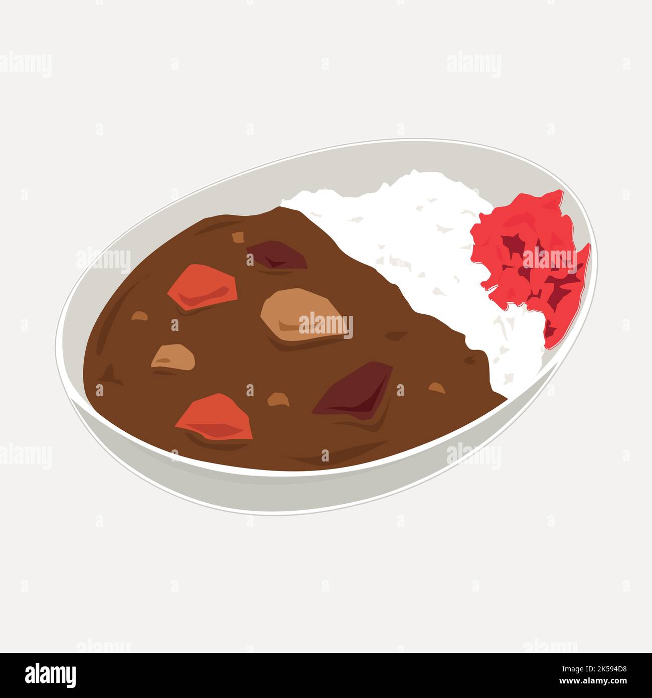 Japanese curry clipart, Asian food illustration vector Stock Vector ...