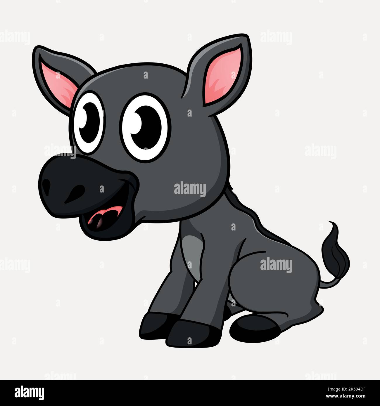 Little donkey clipart, animal cartoon illustration vector Stock Vector ...