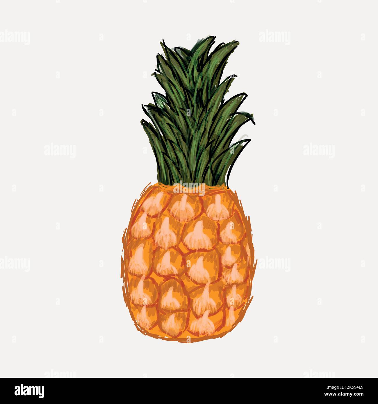 Pineapple clipart, fruit illustration vector Stock Vector Image & Art ...