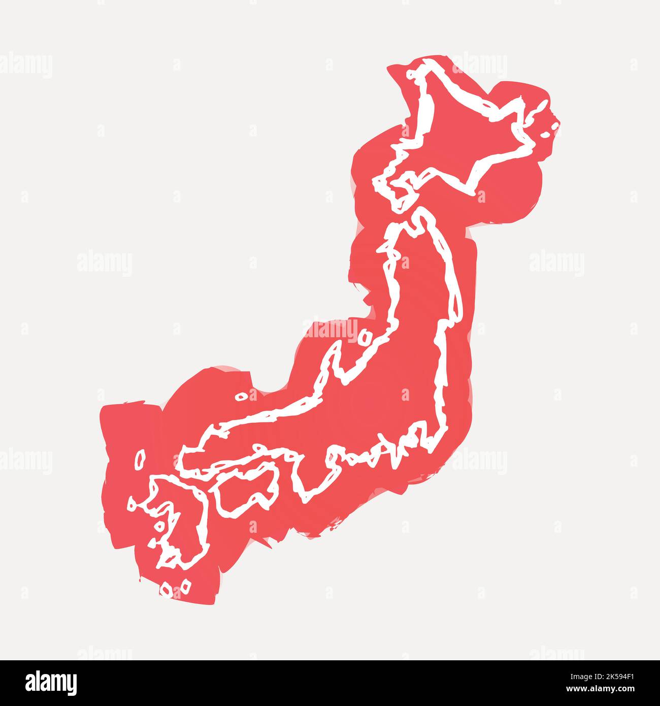 Japan map clipart, red illustration vector Stock Vector Image & Art - Alamy