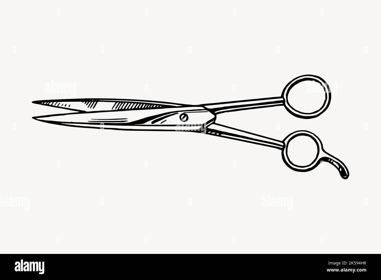 Scissors drawing, vintage object illustration vector Stock Vector Image ...