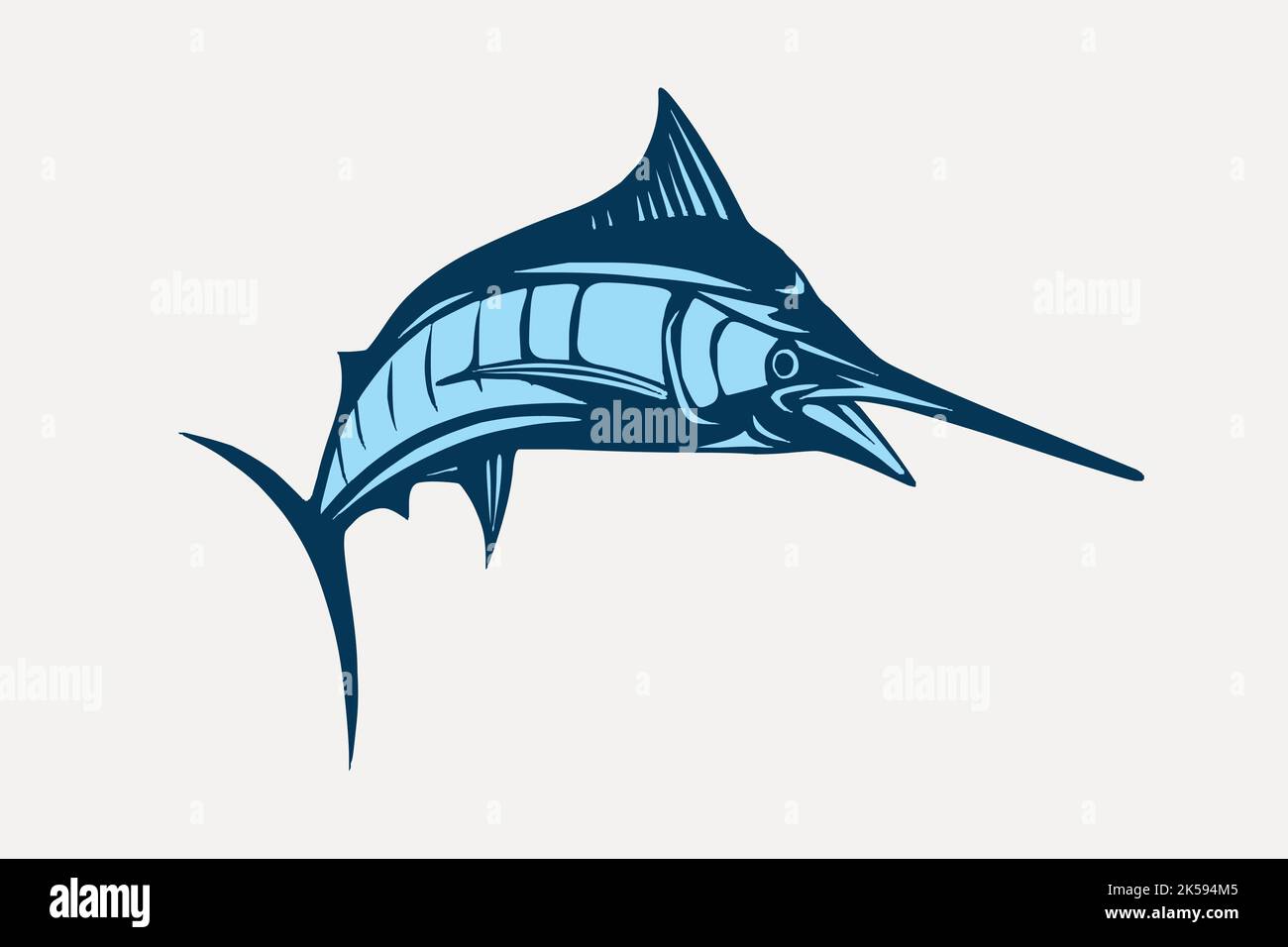 Swordfish clipart, sea life illustration vector Stock Vector Image ...