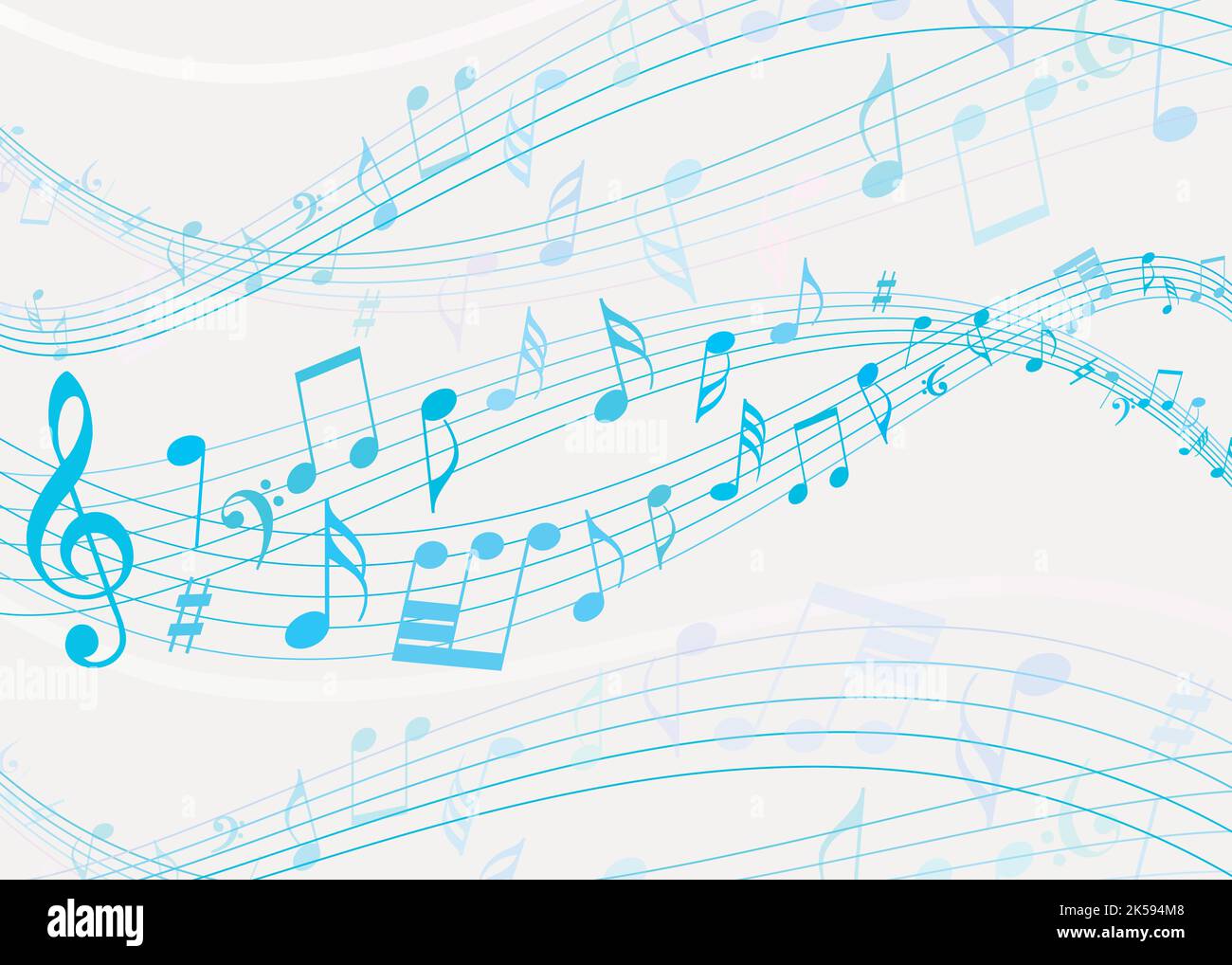 Music notes background, blue illustration vector Stock Vector Image ...