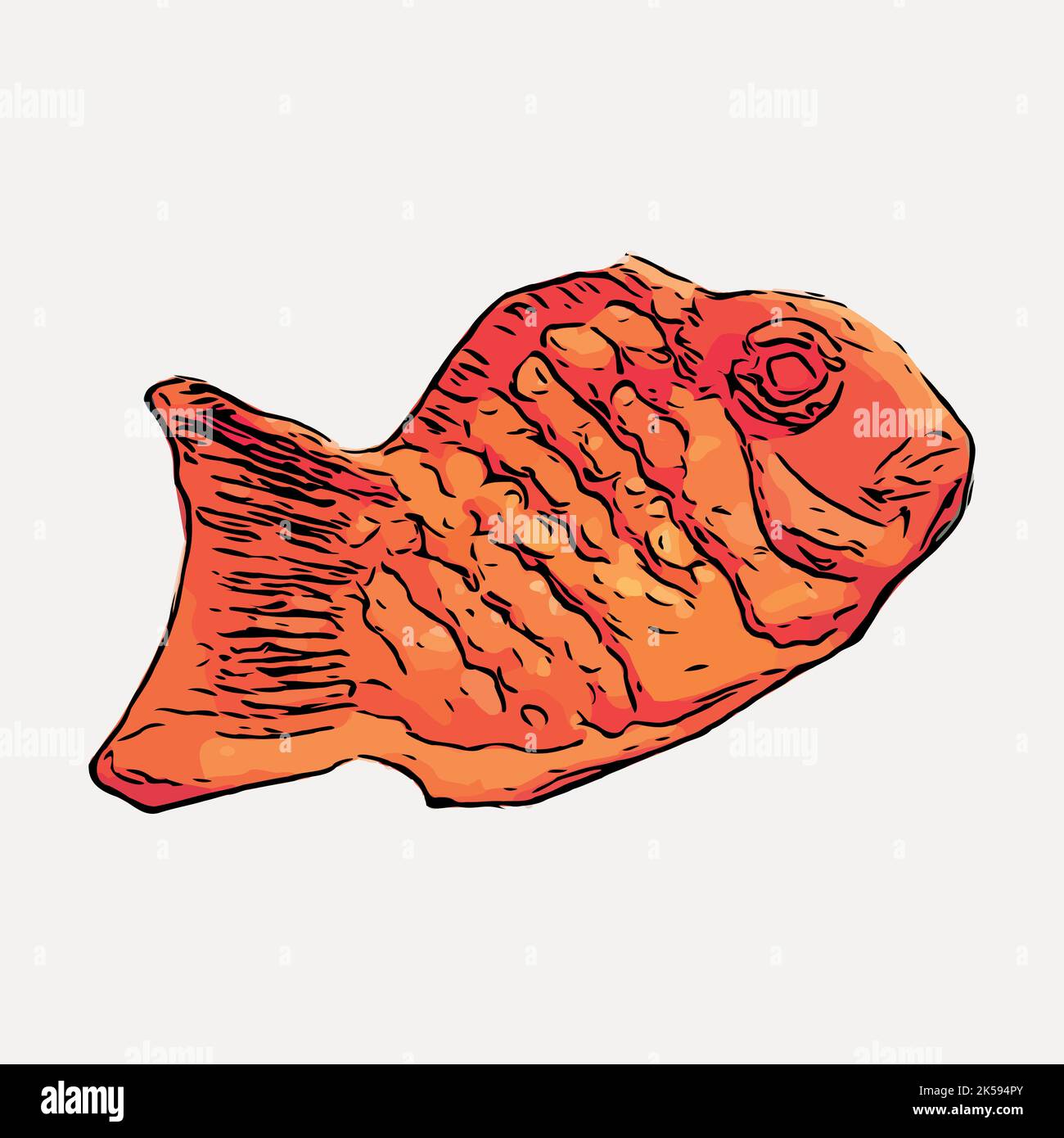 Taiyaki clipart, Japanese dessert illustration vector Stock Vector ...