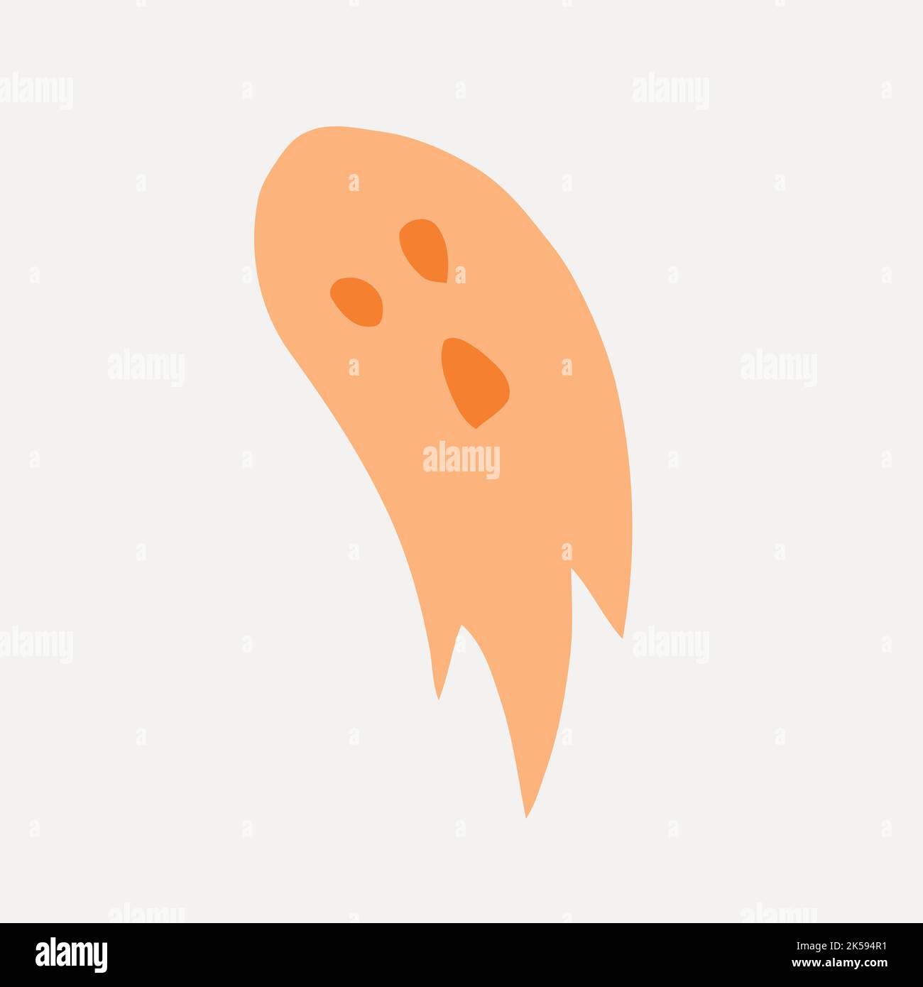Orange ghost clipart, Halloween celebration illustration vector Stock ...