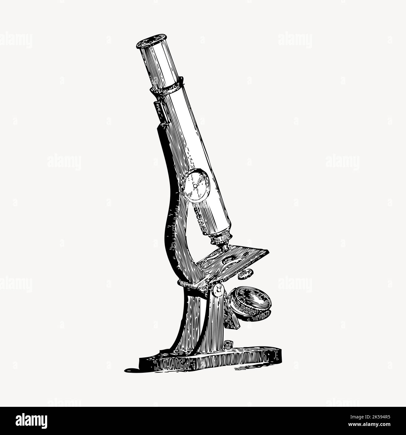 Microscope clipart, vintage object illustration vector Stock Vector ...