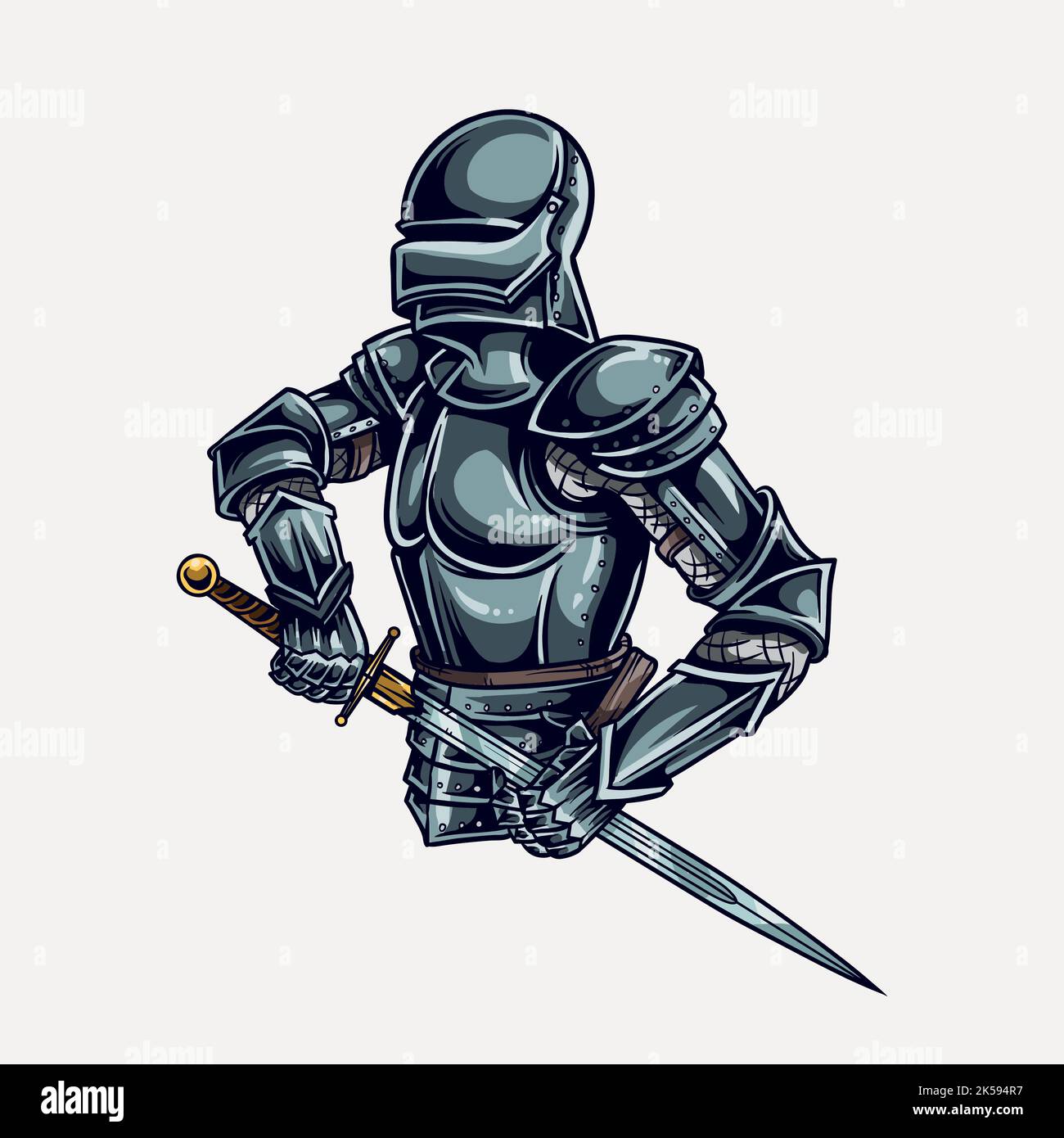 Knight clipart, medieval cartoon illustration vector Stock Vector Image ...