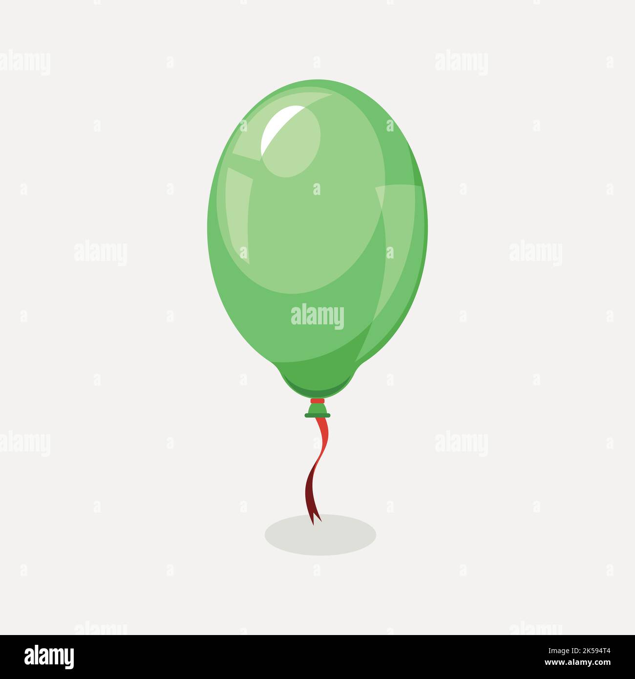 Green balloon clipart, party decoration illustration vector Stock ...