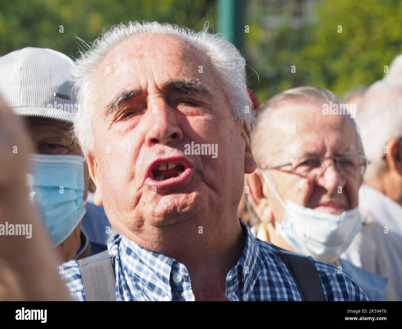 Athens, Attika, Greece. 5th Oct, 2022. Retirees protest demanding rises ...