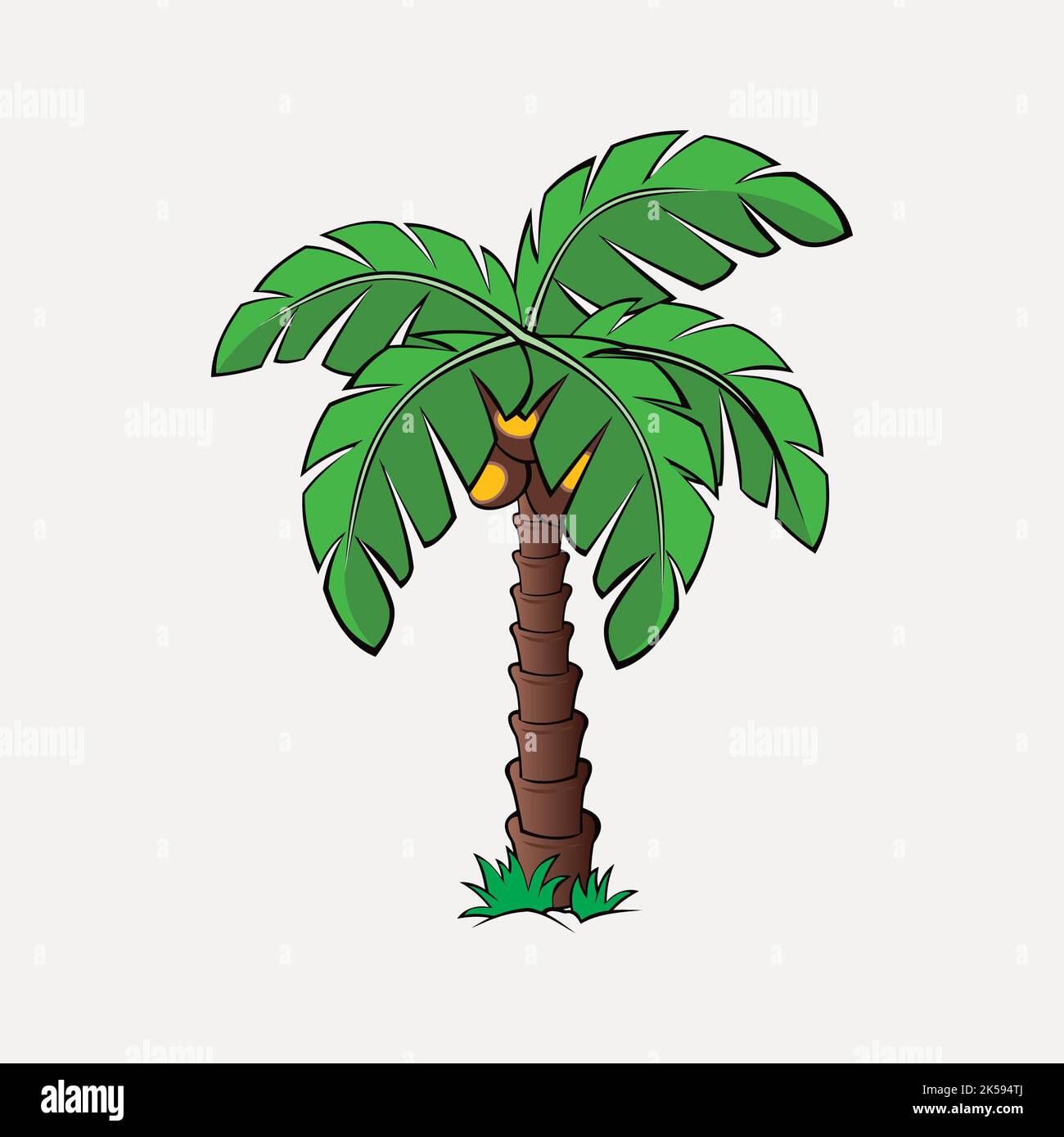 Coconut tree clipart, botanical illustration vector Stock Vector Image ...