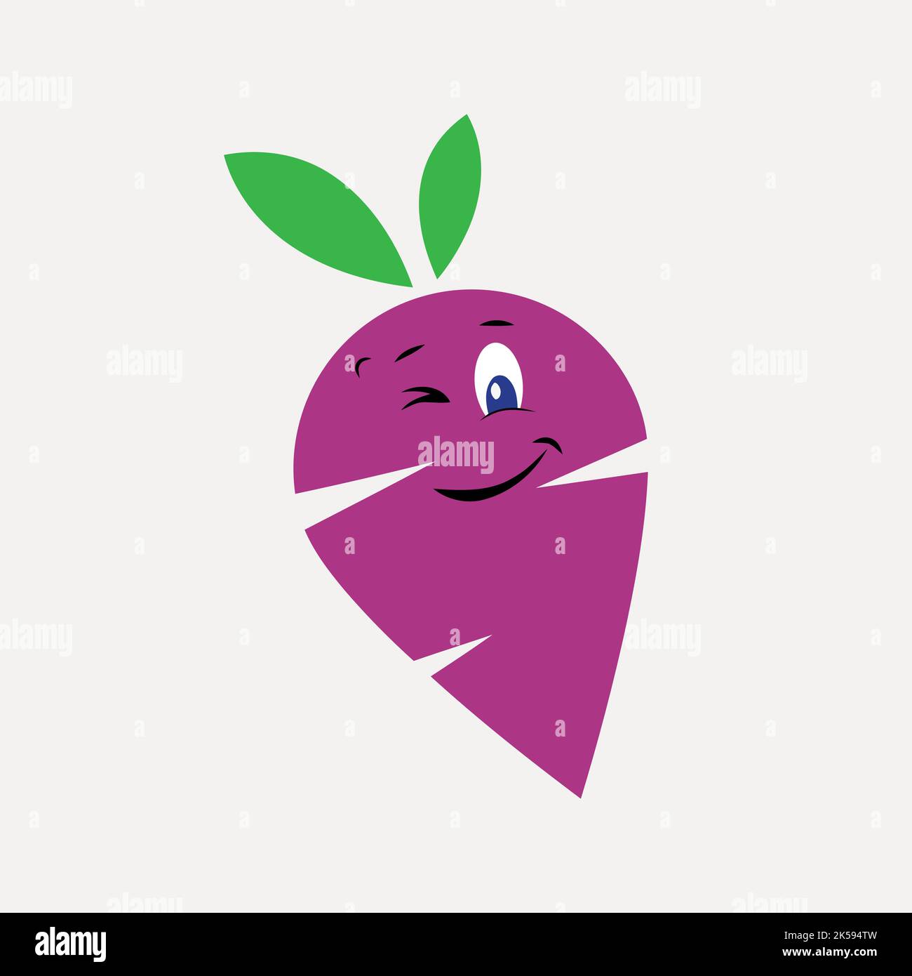 Purple carrot clipart, vegetable cartoon illustration vector Stock ...