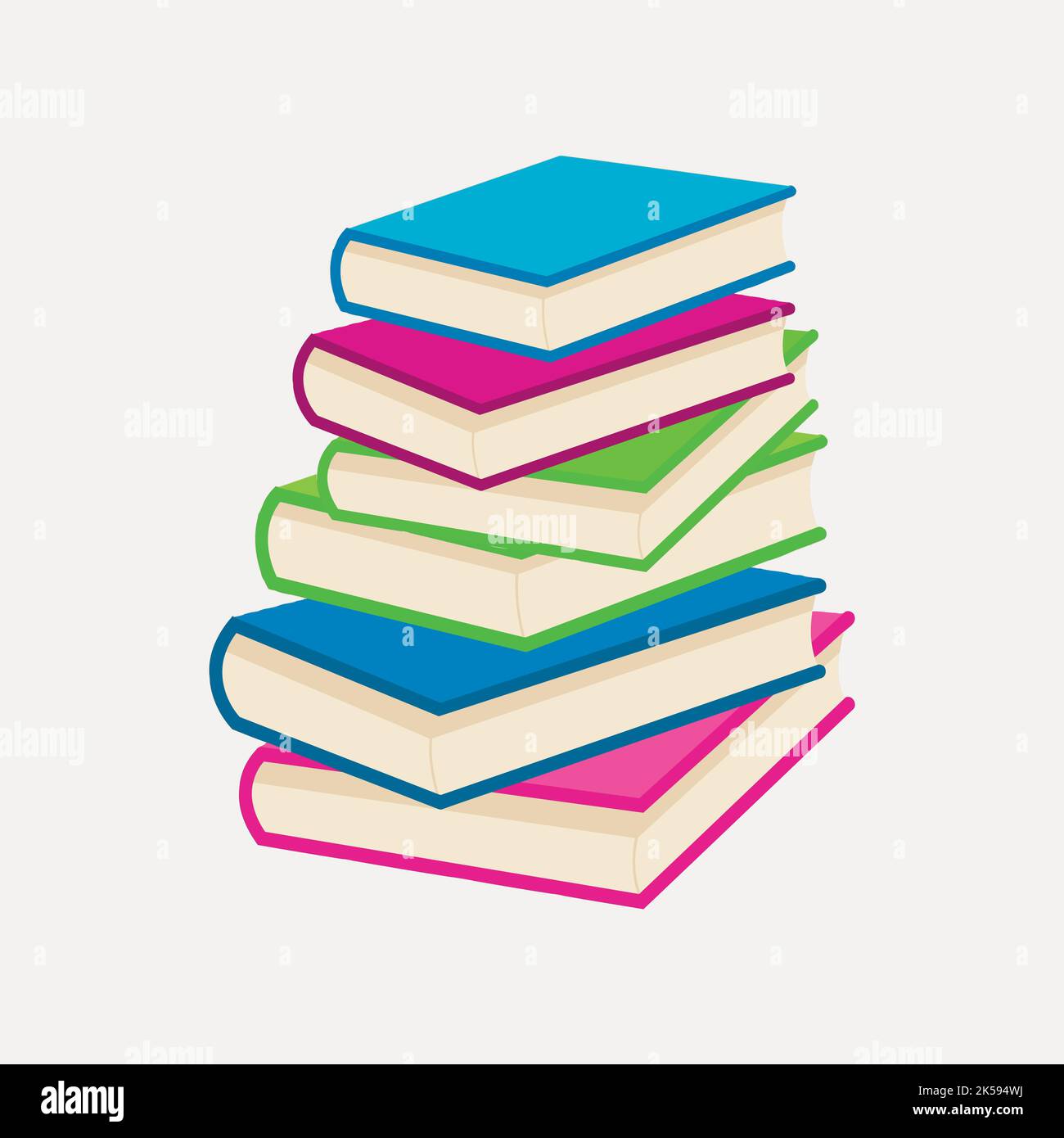 Colorful books clipart, stationery illustration vector Stock Vector ...