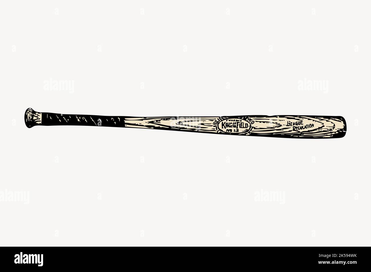 Baseball bat clipart, sport equipment vintage illustration vector Stock ...