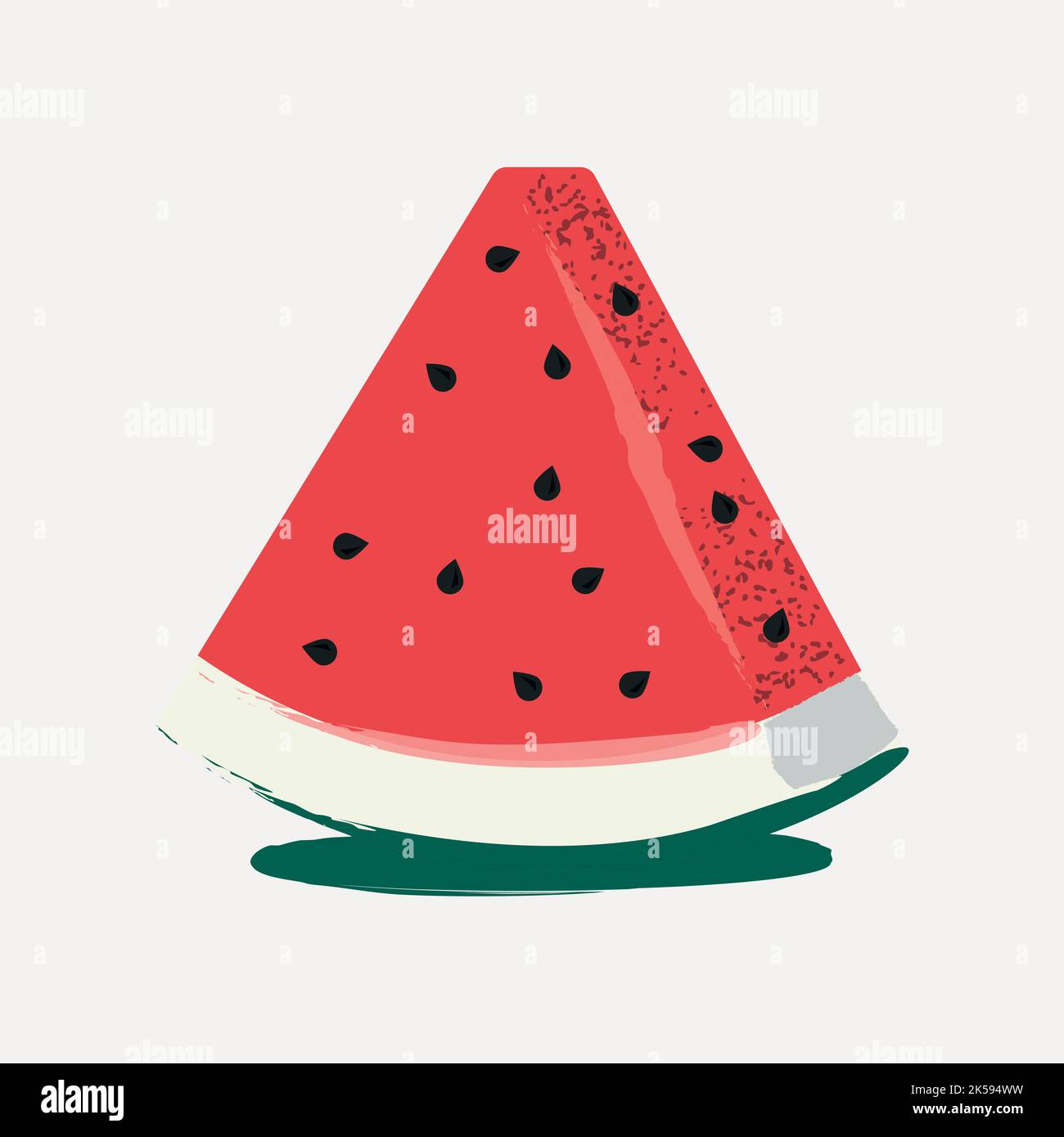 Watermelon slice clipart, fruit illustration vector Stock Vector Image ...