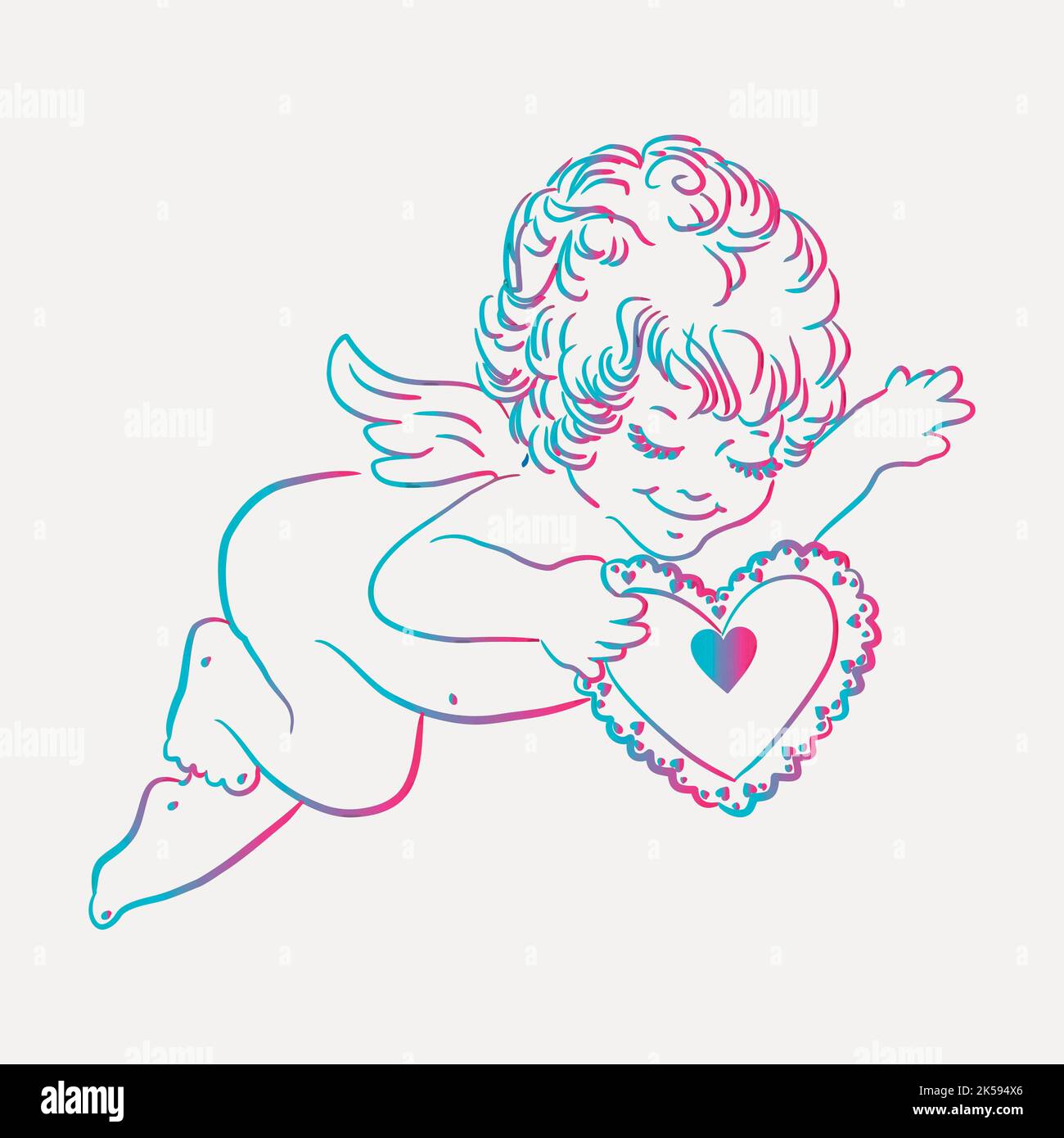 Love cupid clipart, Valentine's celebration illustration vector Stock ...