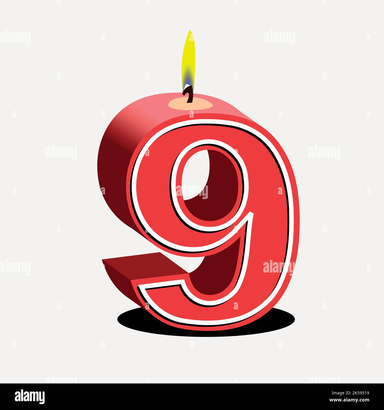 Red Birthday Candle Clip Art