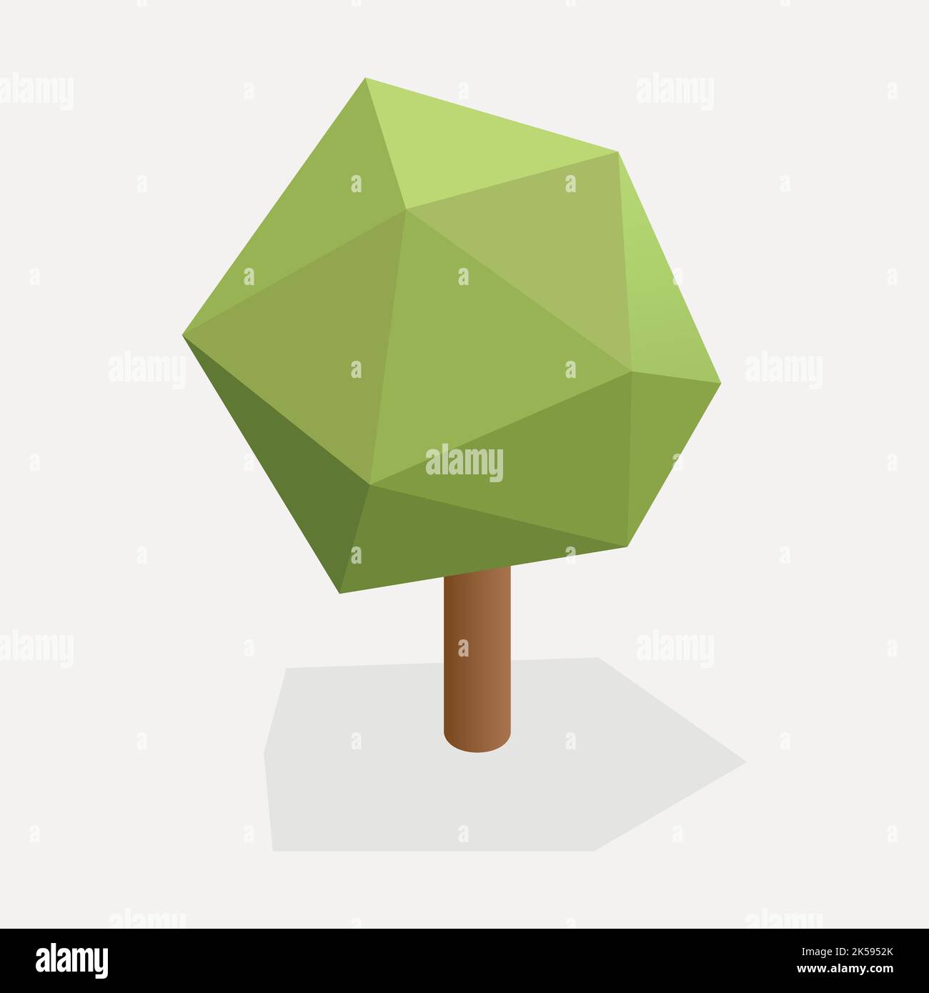 Green tree 3D clipart, botanical illustration vector Stock Vector Image ...