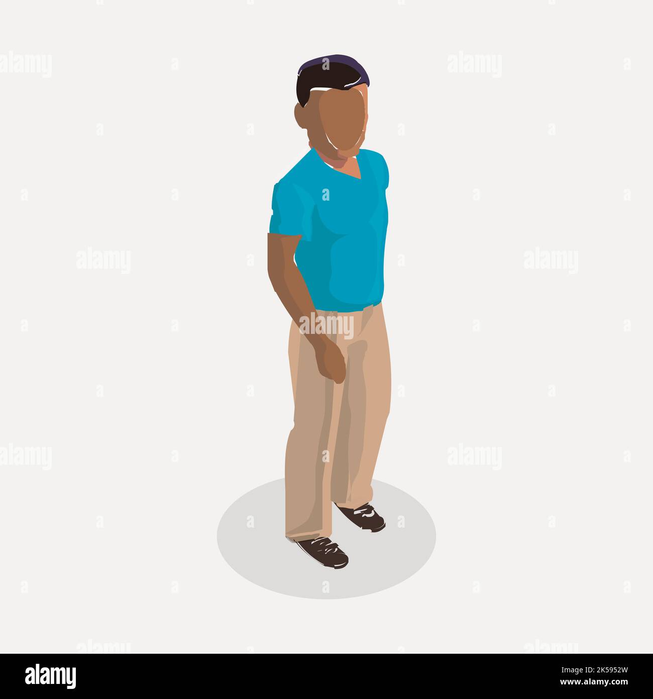 Faceless black man clipart, avatar illustration vector Stock Vector ...