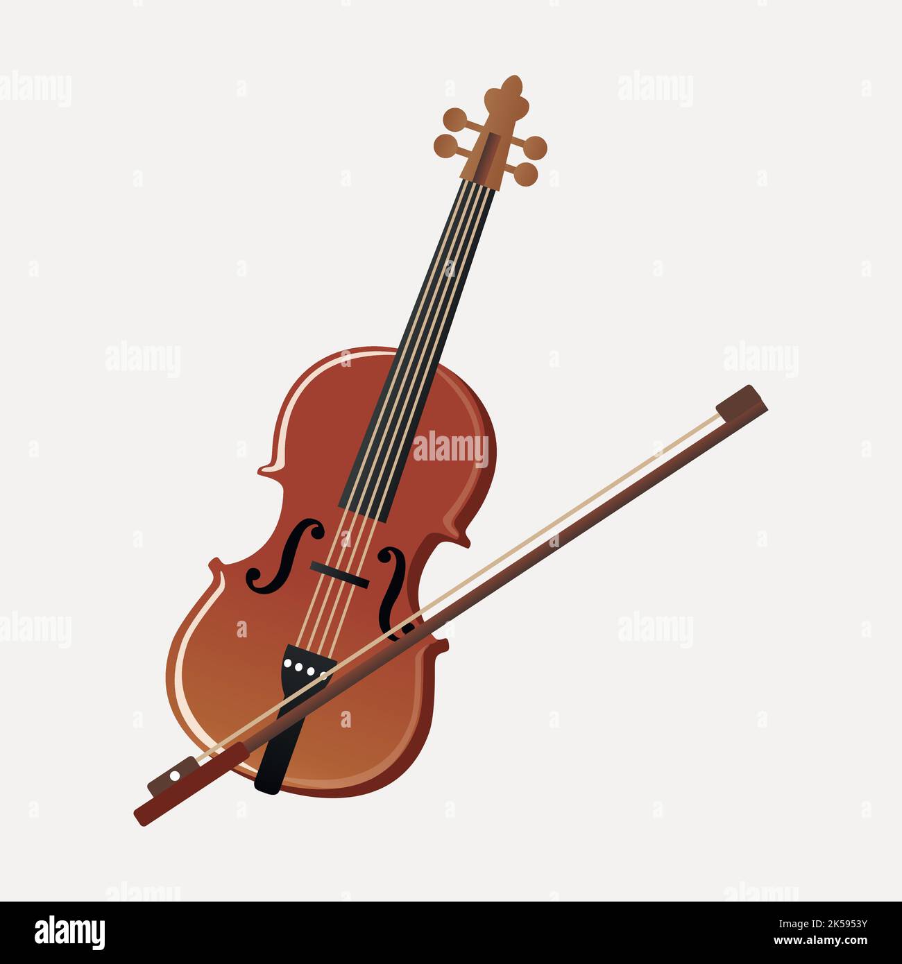 Violin clipart, musical instrument illustration vector Stock Vector ...