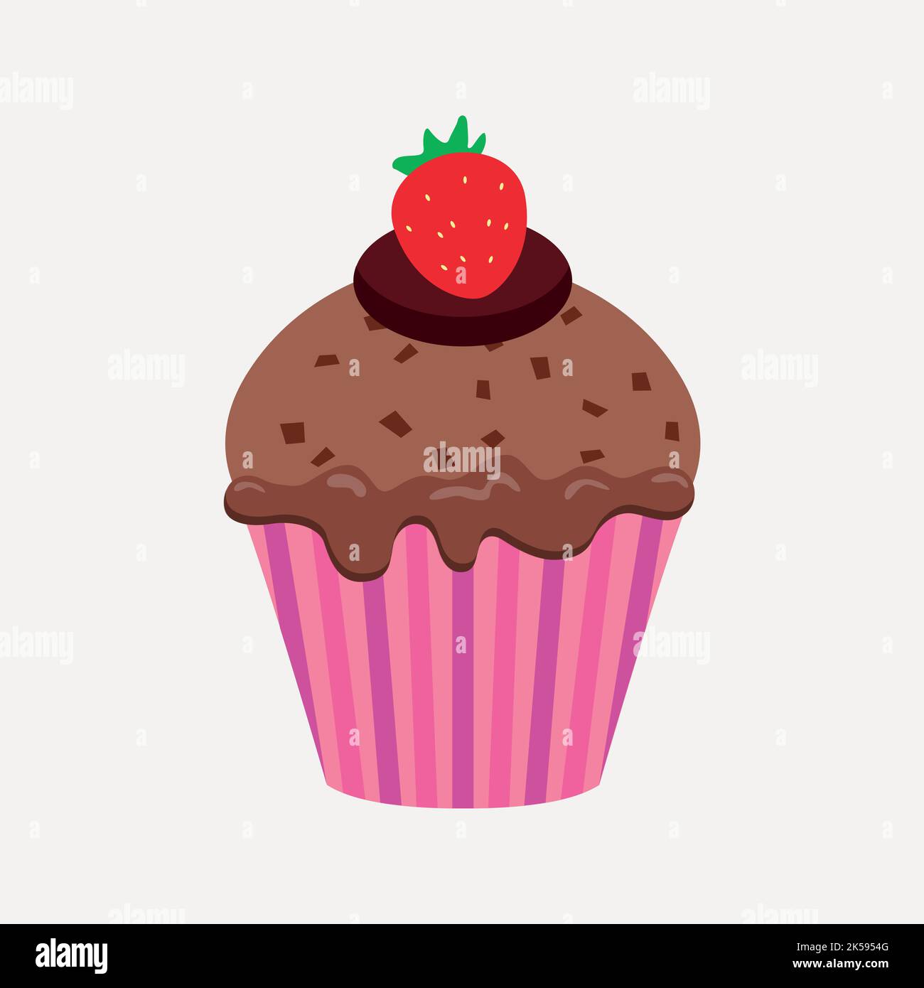 Chocolate cupcake clipart, cute dessert illustration vector Stock ...