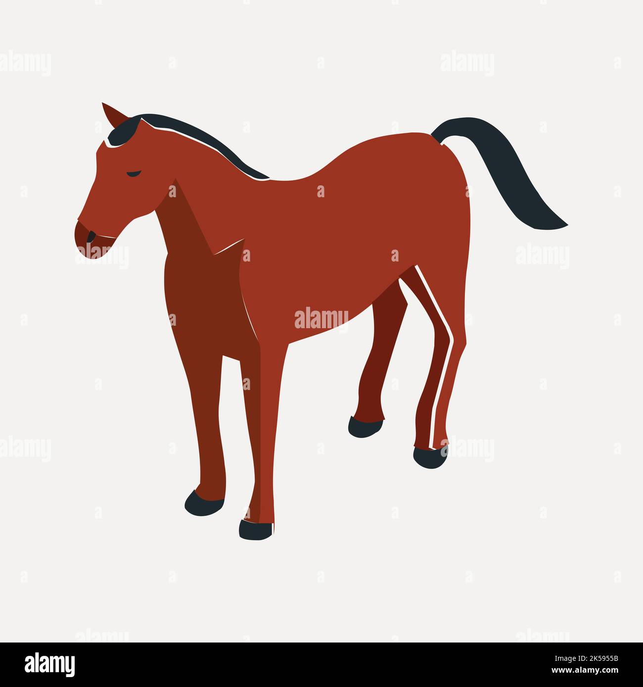 Horse clipart, farm animal illustration vector Stock Vector Image & Art ...
