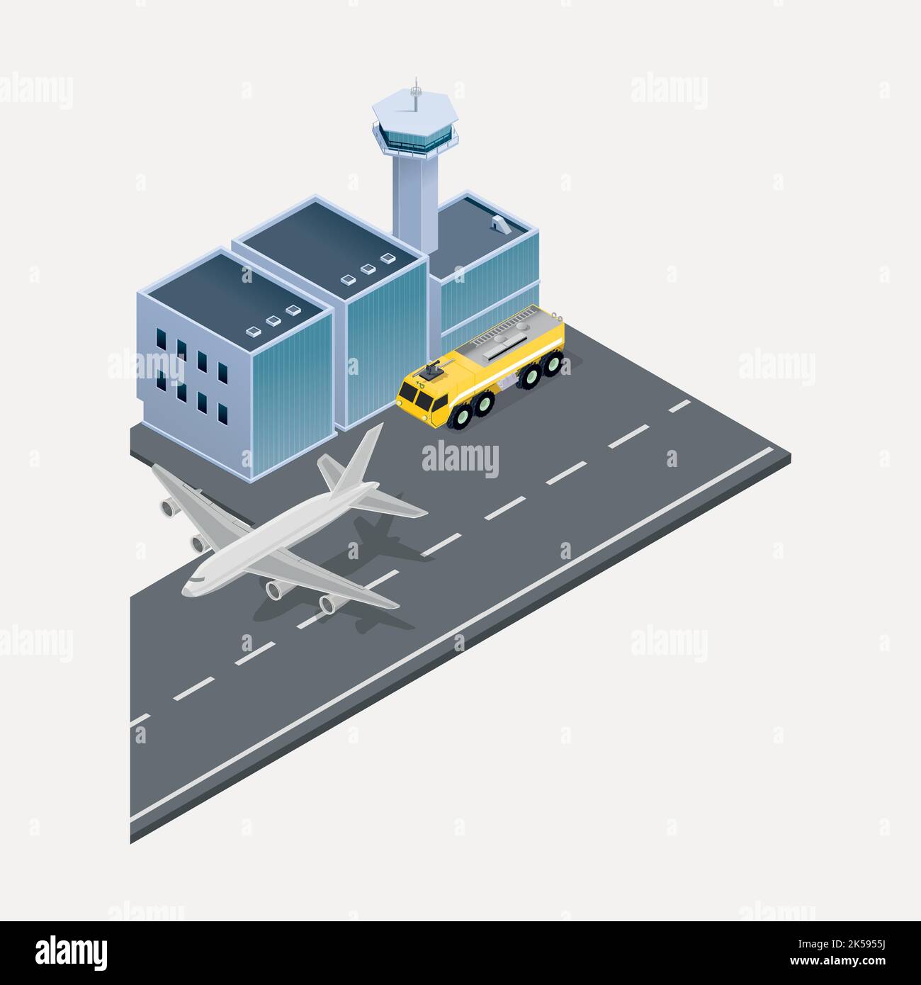 Runway tarmac clipart, 3D airport model illustration vector Stock ...