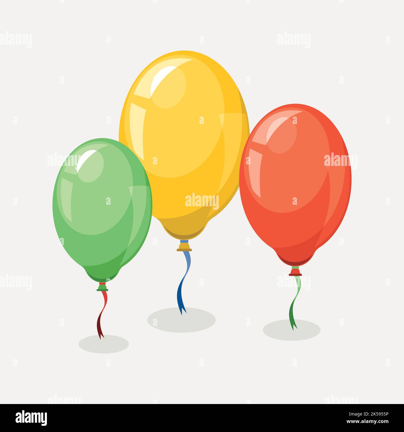 Birthday balloons clipart, party decoration illustration vector Stock ...