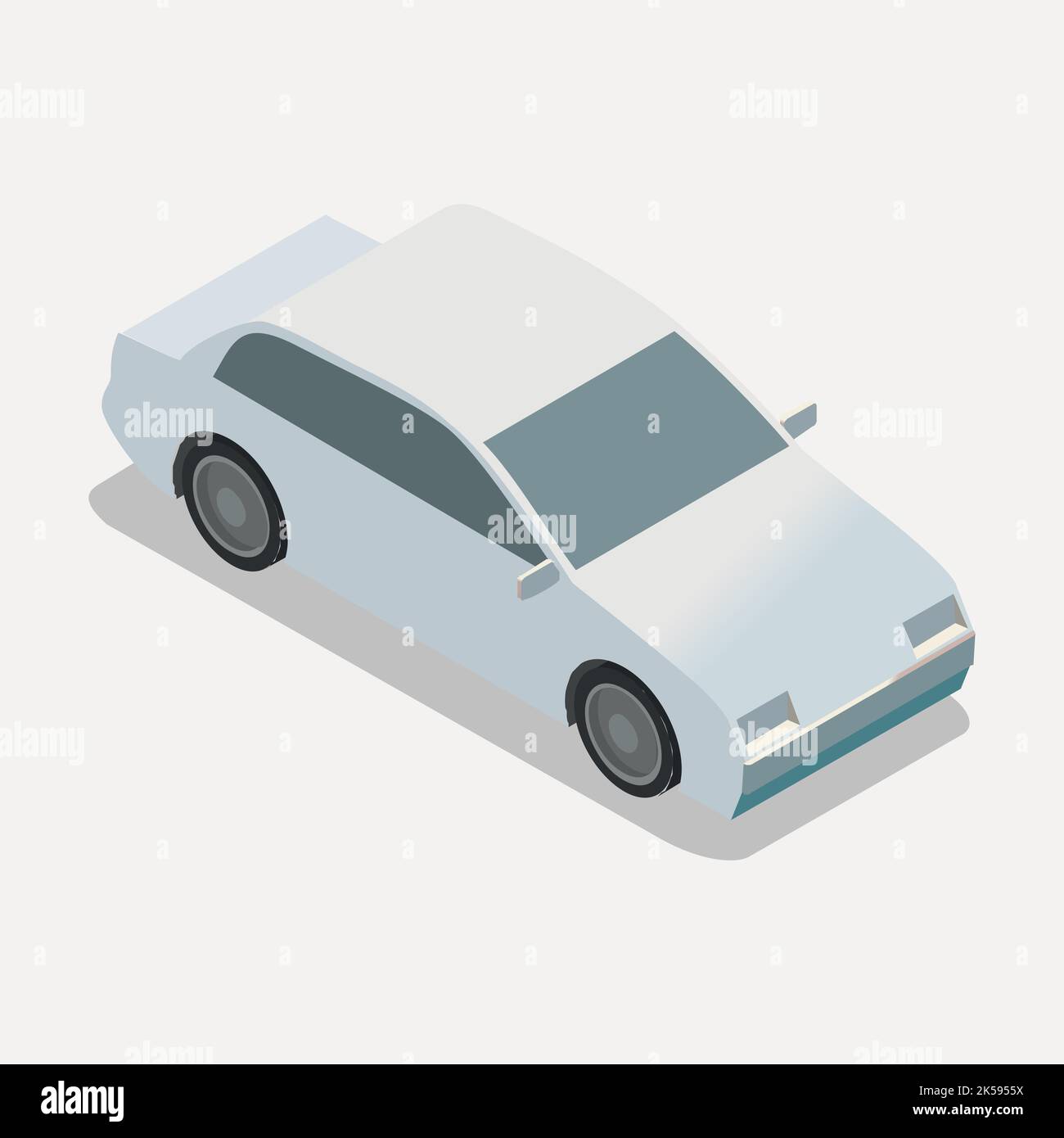 White car clipart, 3D vehicle model illustration vector Stock Vector ...