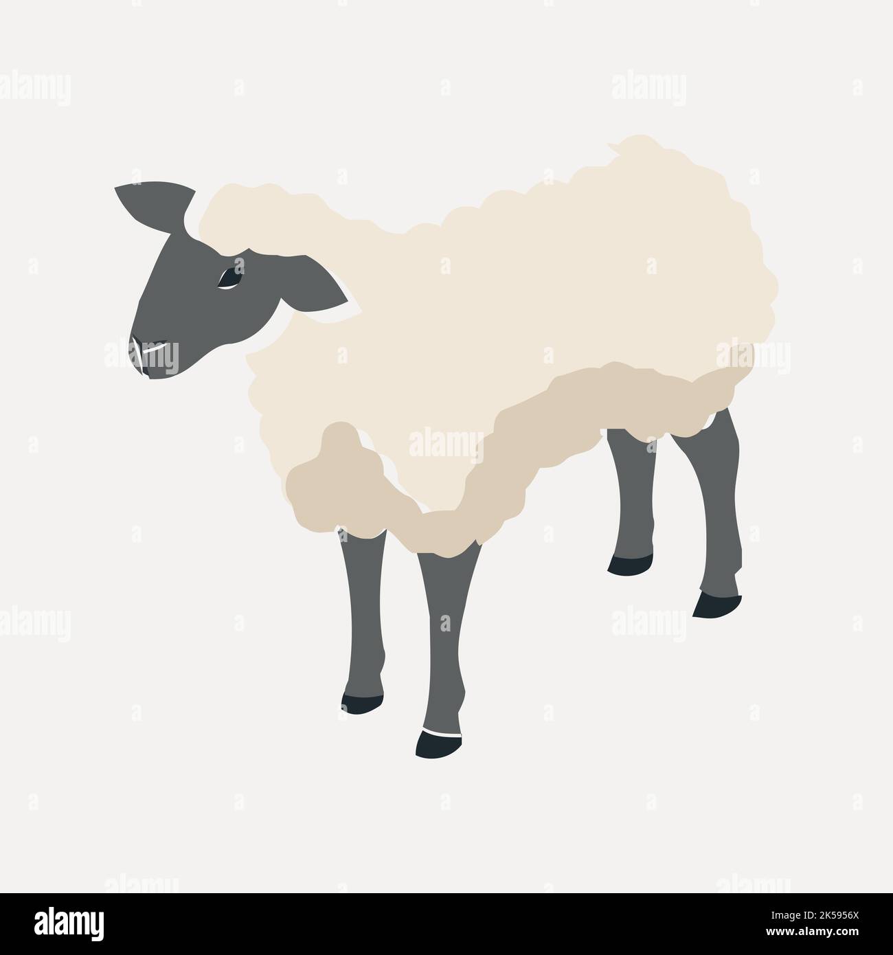Sheep clipart, farm animal illustration vector Stock Vector Image & Art ...