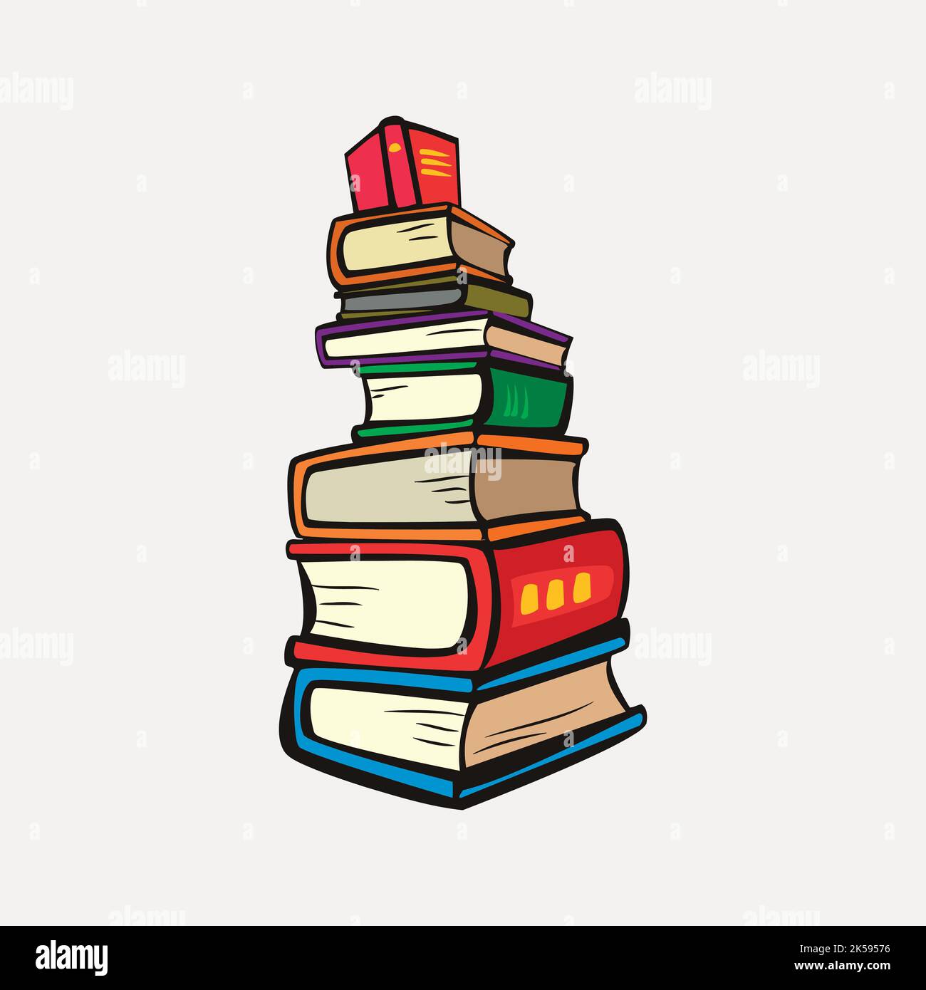 Stacked books clipart, stationery illustration vector Stock Vector ...
