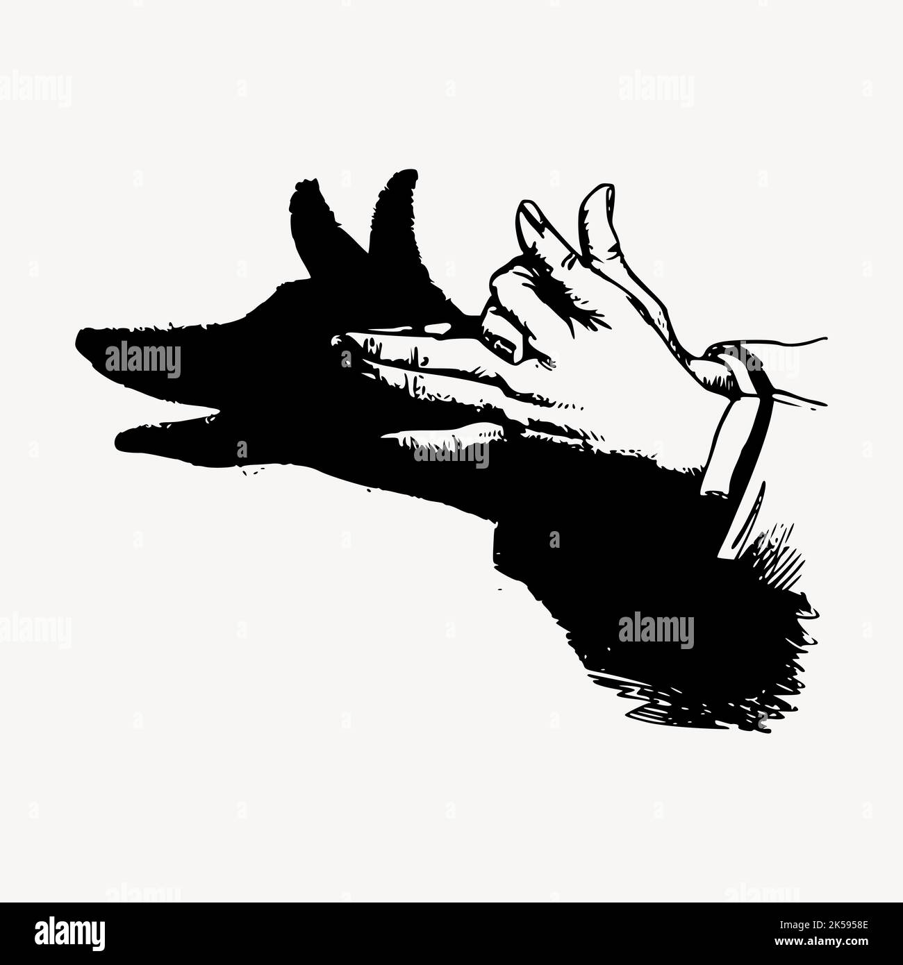 Wolf hand shadow clipart illustration vector Stock Vector Image & Art ...