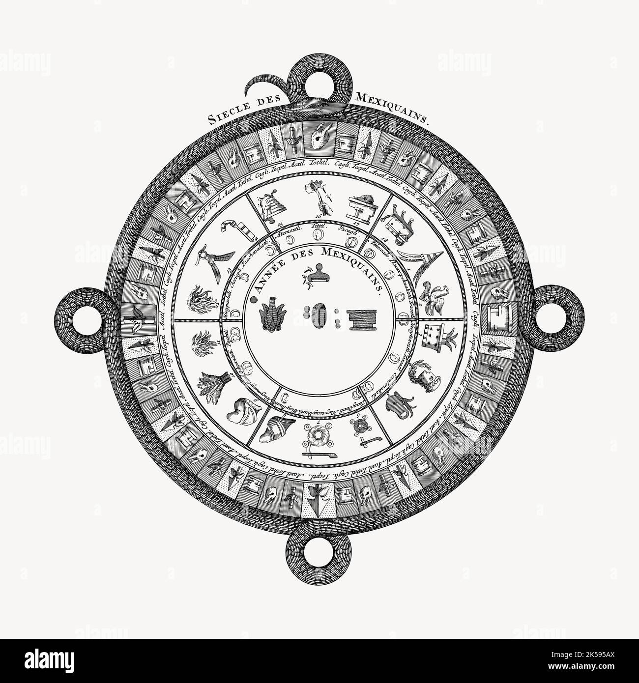 Mexican calendar clipart, vintage object illustration vector Stock ...