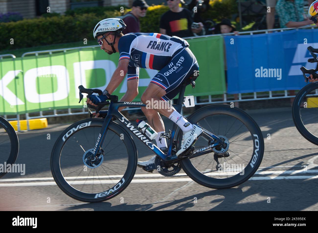 Defending world champion Julian Alaphilippe of France during the Elite ...