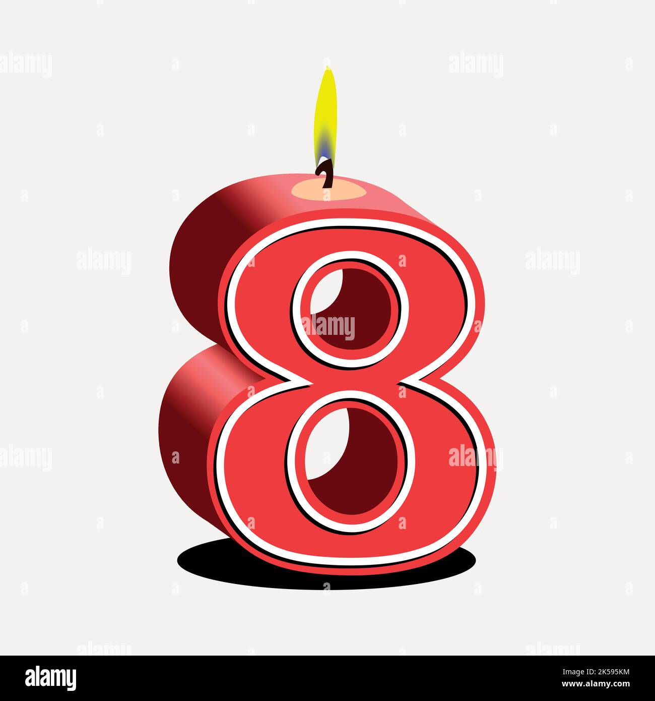 Number 8 birthday candle clipart hi-res stock photography and images ...