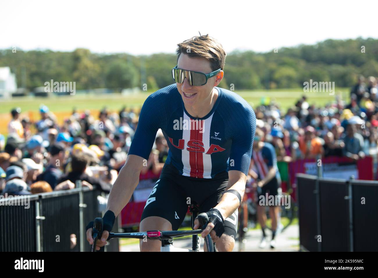 Neilson Powless of the US Cycling team before the elite men's road race ...