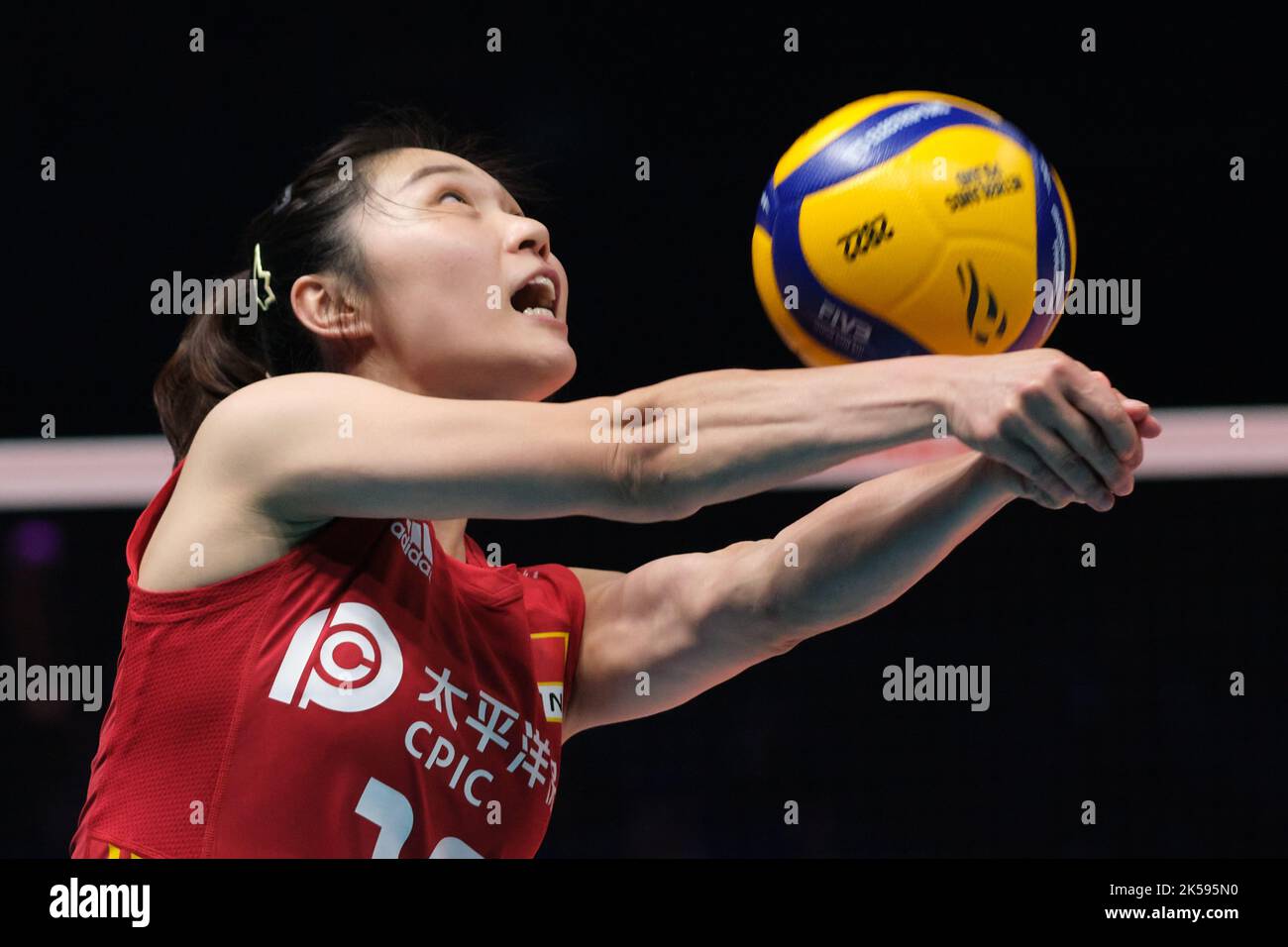 Rotterdam Netherlands 6th Oct 2022 Wang Mengjie Of China Passes The