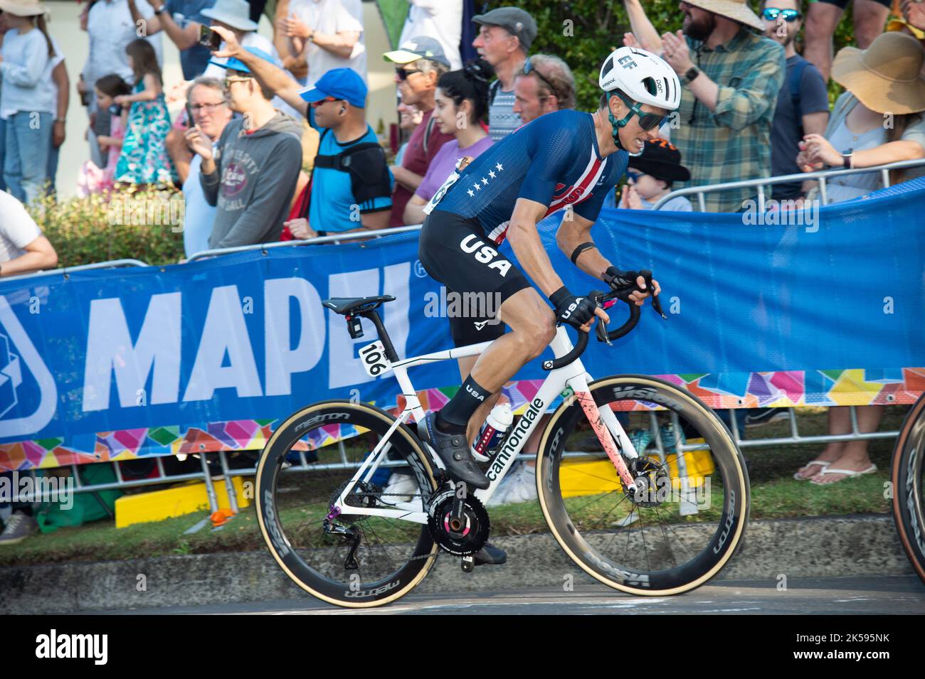 Neilson Powless of the US Cycling team during the elite men's road race ...