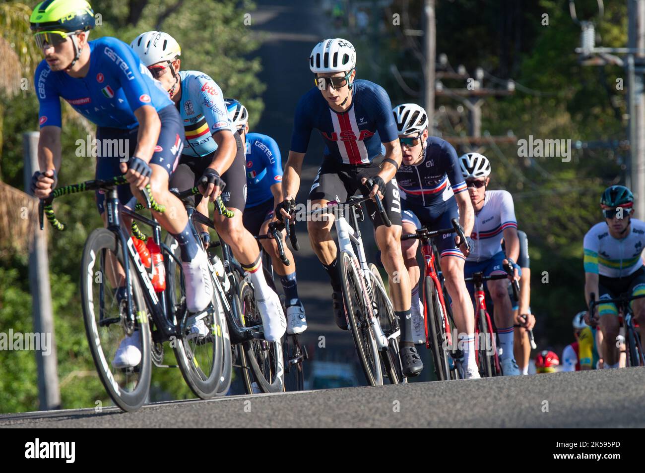 Neilson Powless of the US Cycling team during the elite men's road race ...