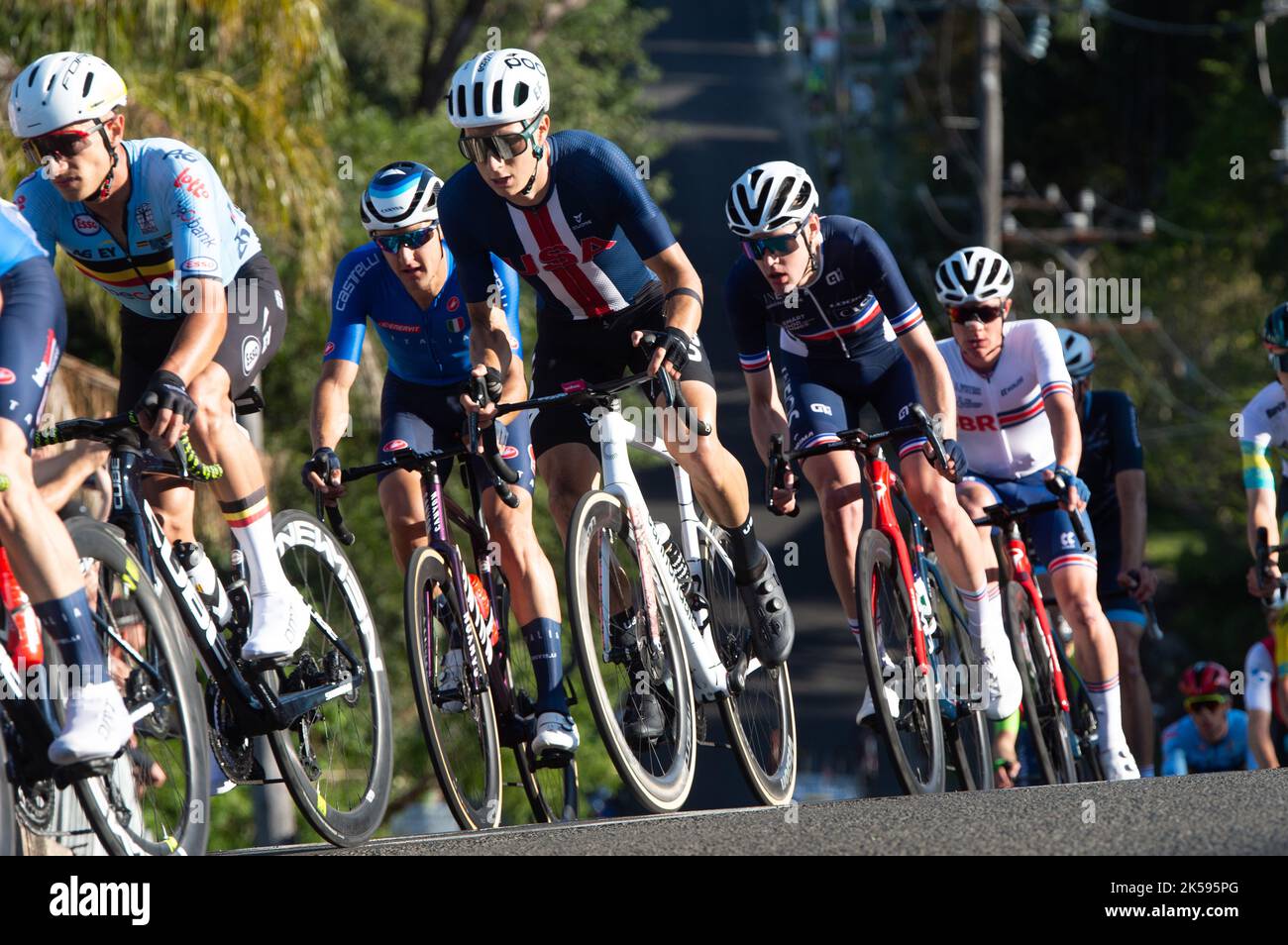 Neilson Powless of the US Cycling team during the elite men's road race ...