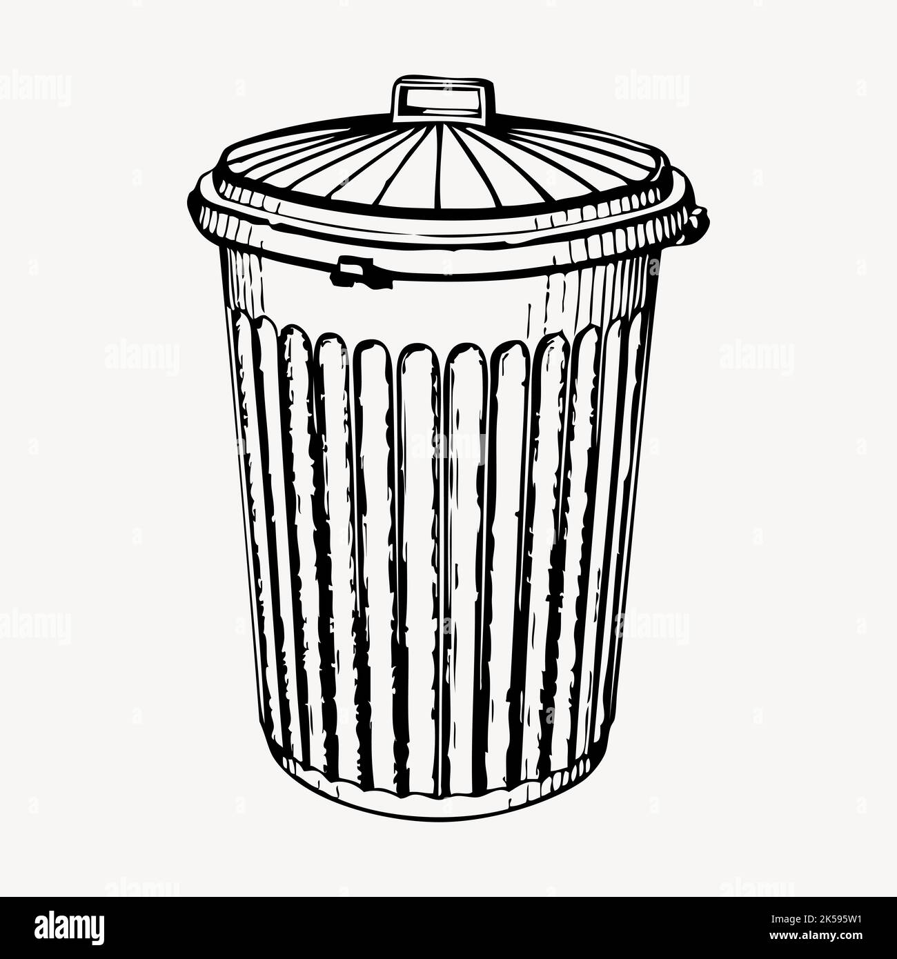 Trash can clipart, vintage object illustration vector Stock Vector ...