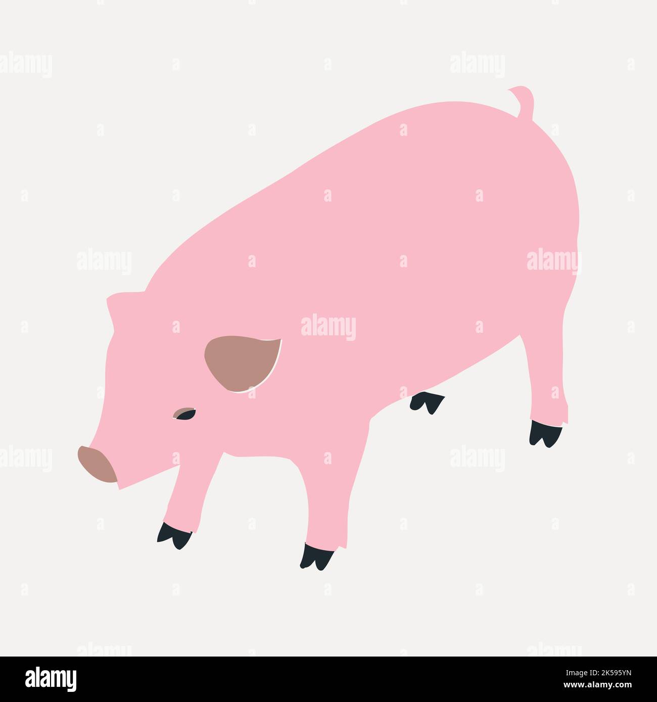 Pig clipart, farm animal illustration vector Stock Vector Image & Art ...