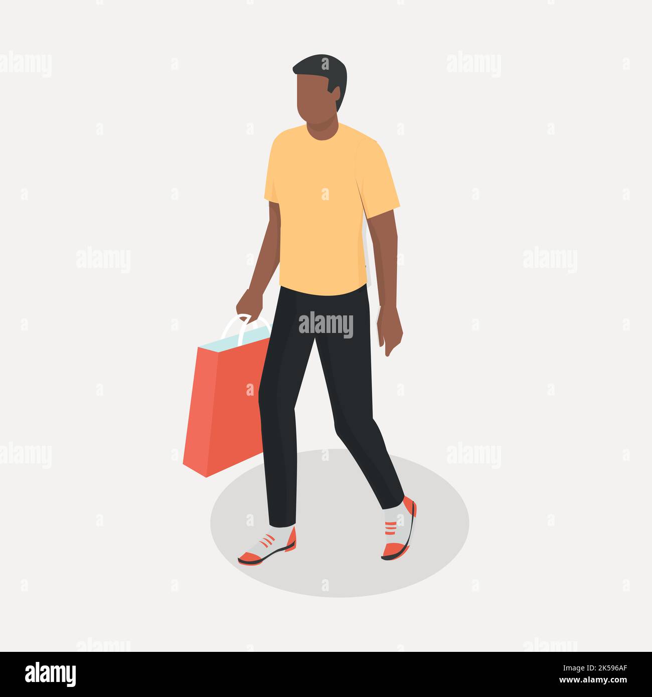 Shopping man clipart, avatar illustration vector Stock Vector Image ...