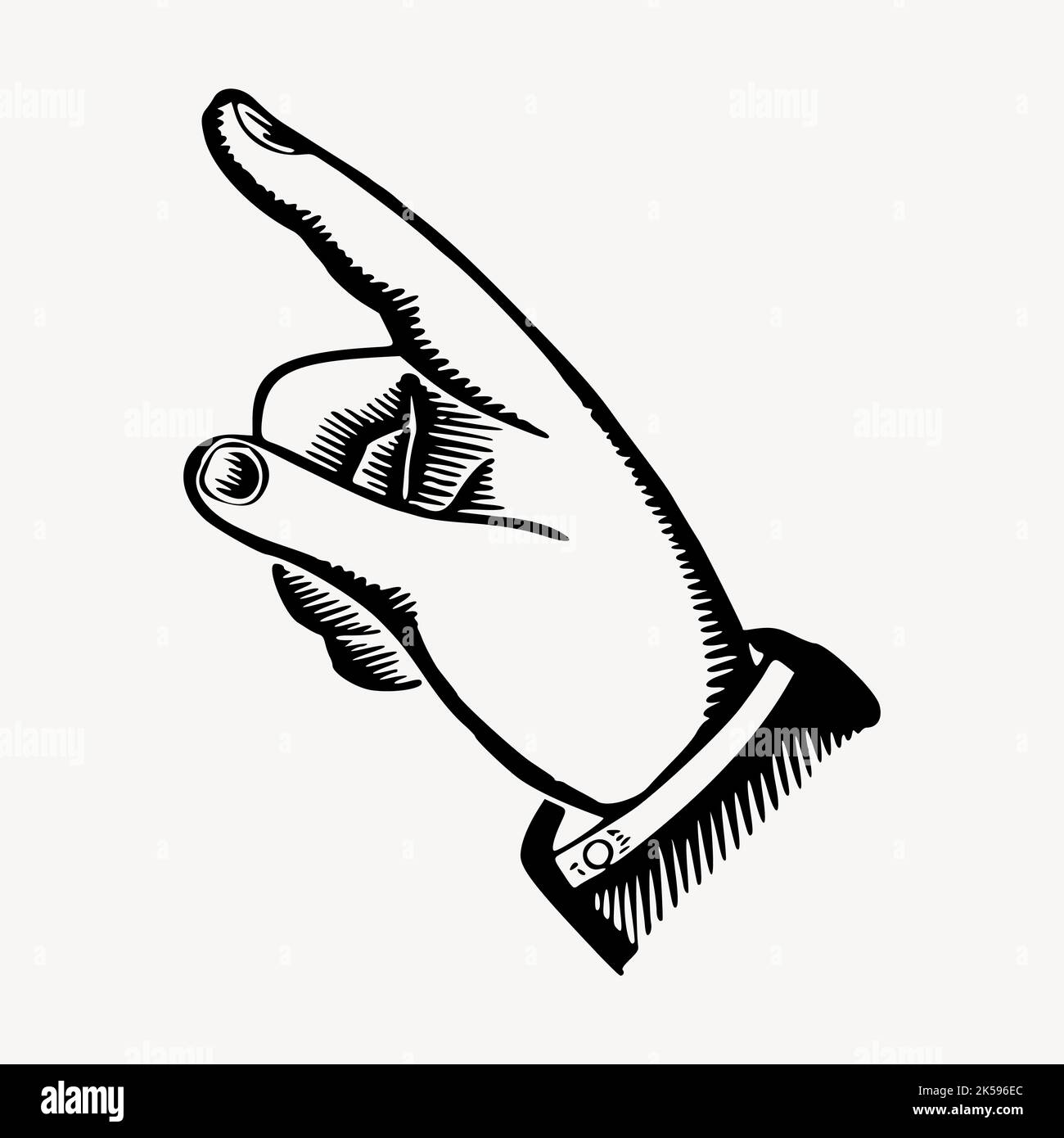 Hand pointing finger drawing, vintage illustration vector Stock Vector ...