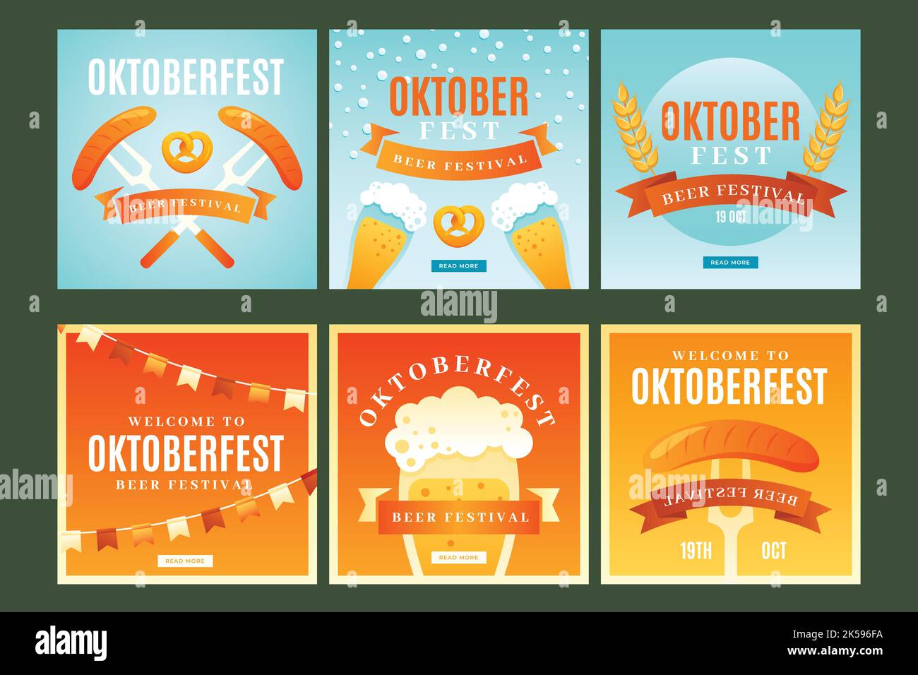 gradient oktoberfest banner collection vector design illustration Stock Vector Image & Art - Alamy
