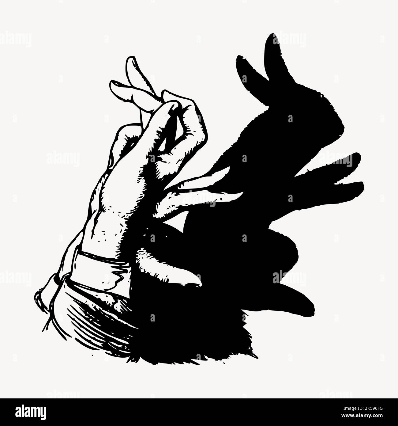 Rabbit hand shadow clipart illustration vector Stock Vector Image & Art ...