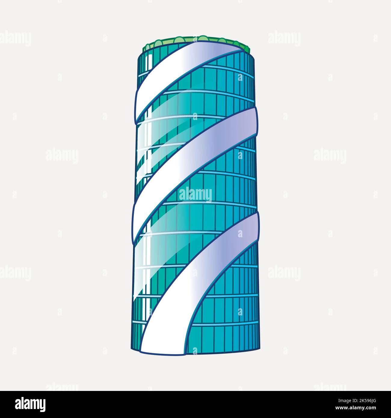 Blue modern building clipart, cartoon architecture illustration vector ...
