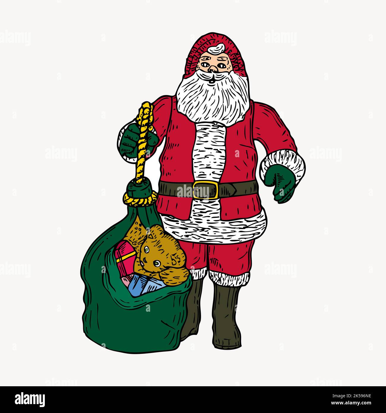 Santa Claus clipart, Christmas vintage illustration vector Stock Vector ...