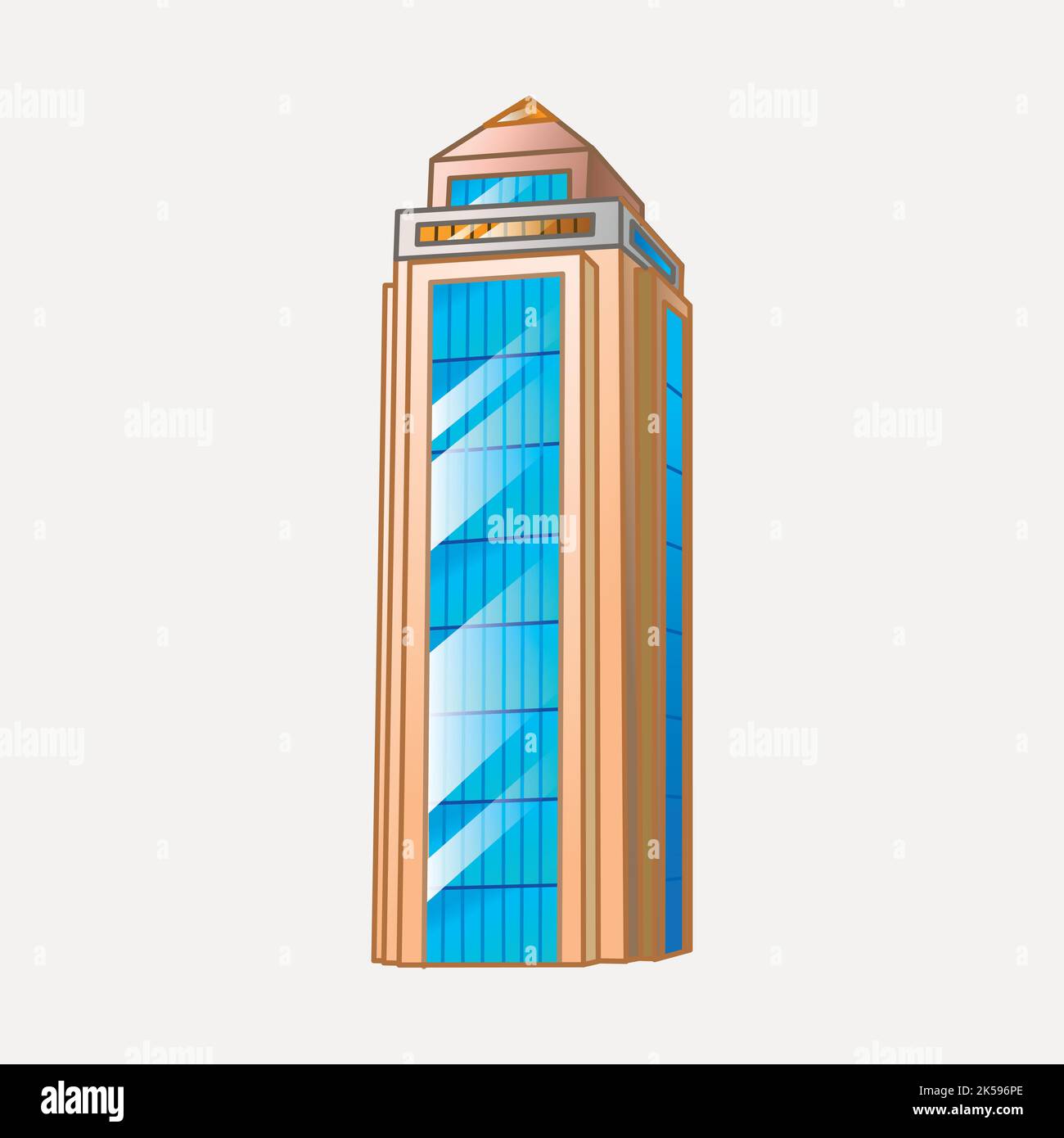 Blue office building clipart, cartoon architecture illustration vector ...